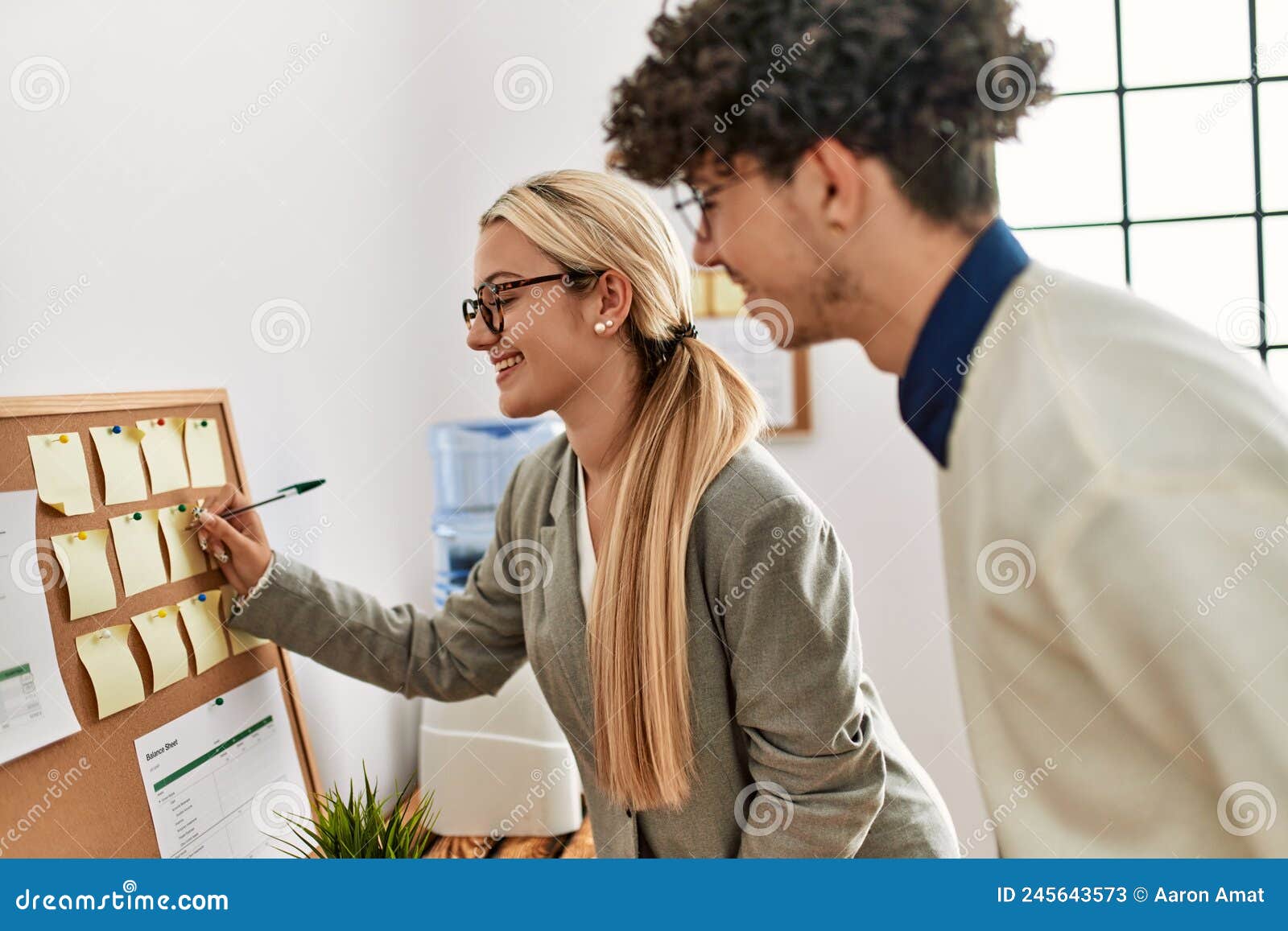 Two Business Executives Working at the Office Stock Image - Image of ...