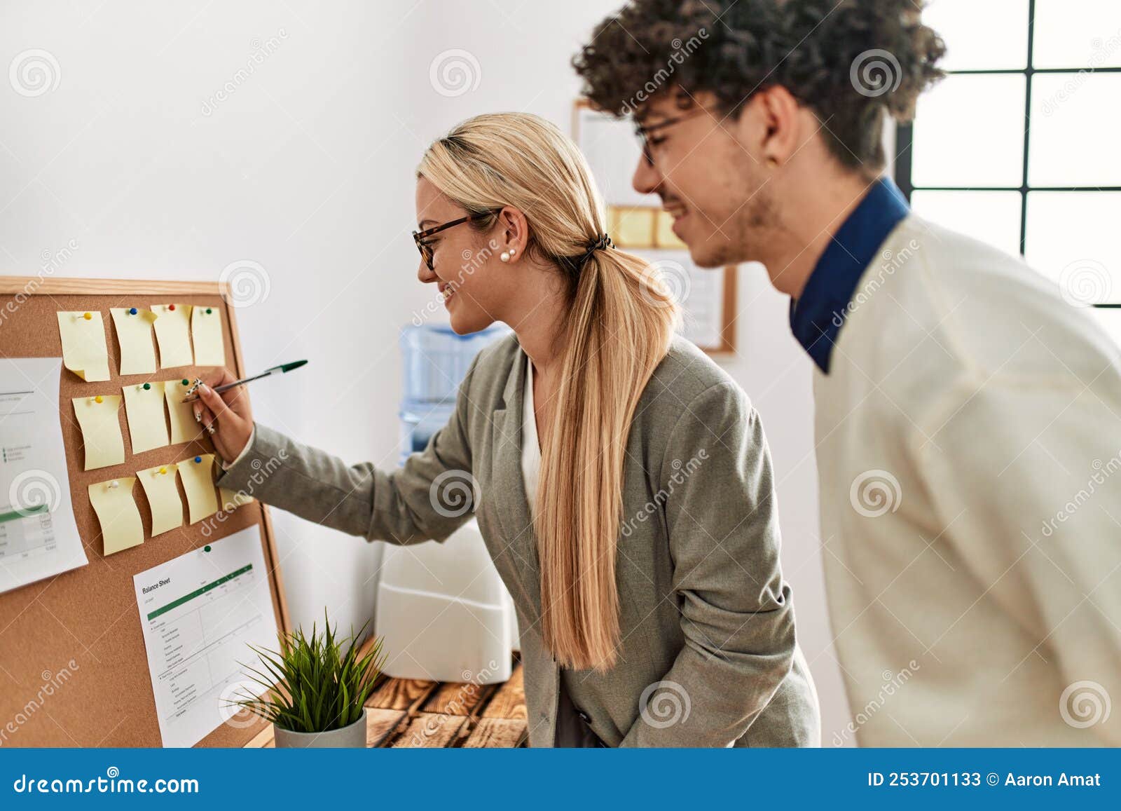 Two Business Executives Working at the Office Stock Image - Image of ...