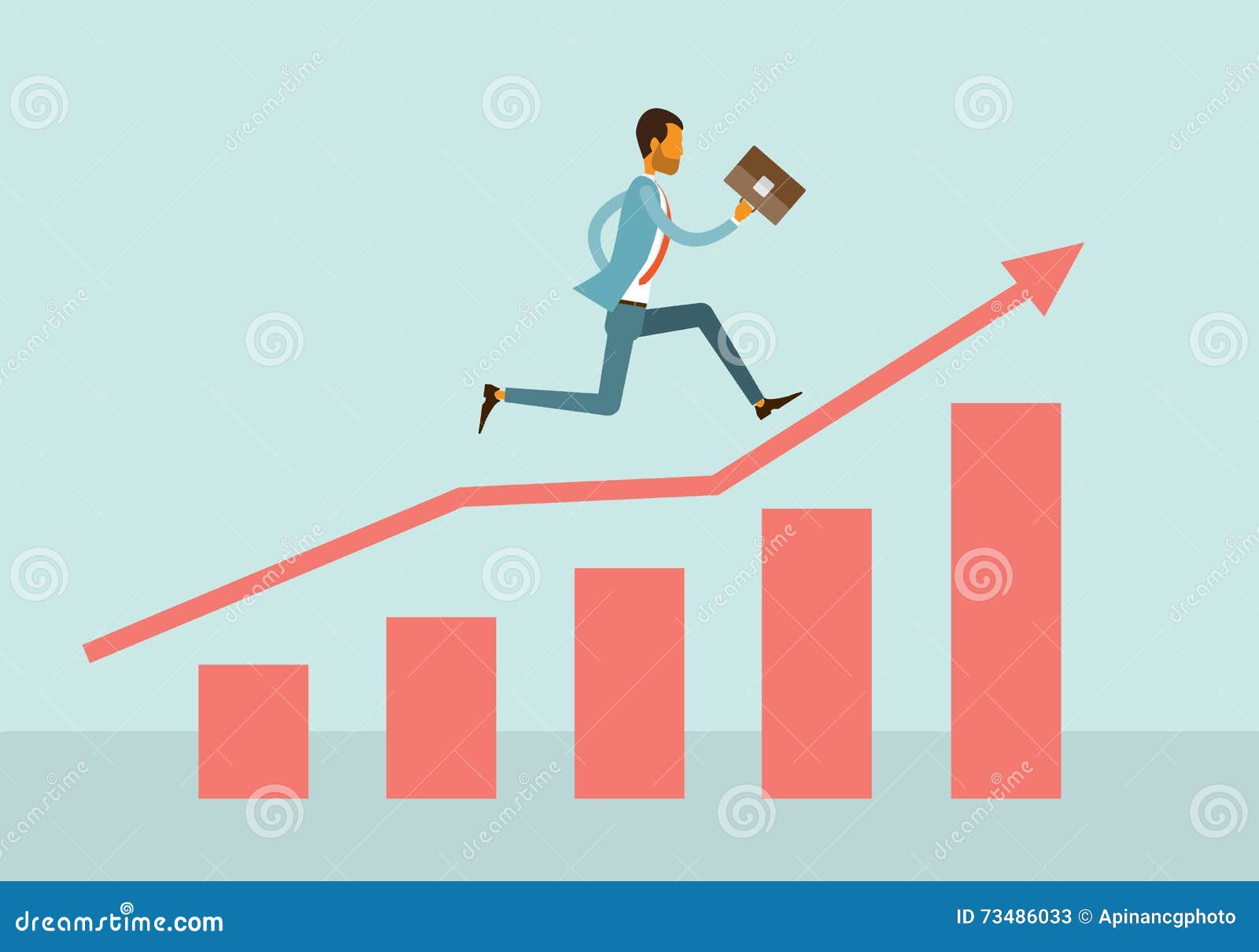 Two Business Man Competitive on Graph Concept Stock Vector ...