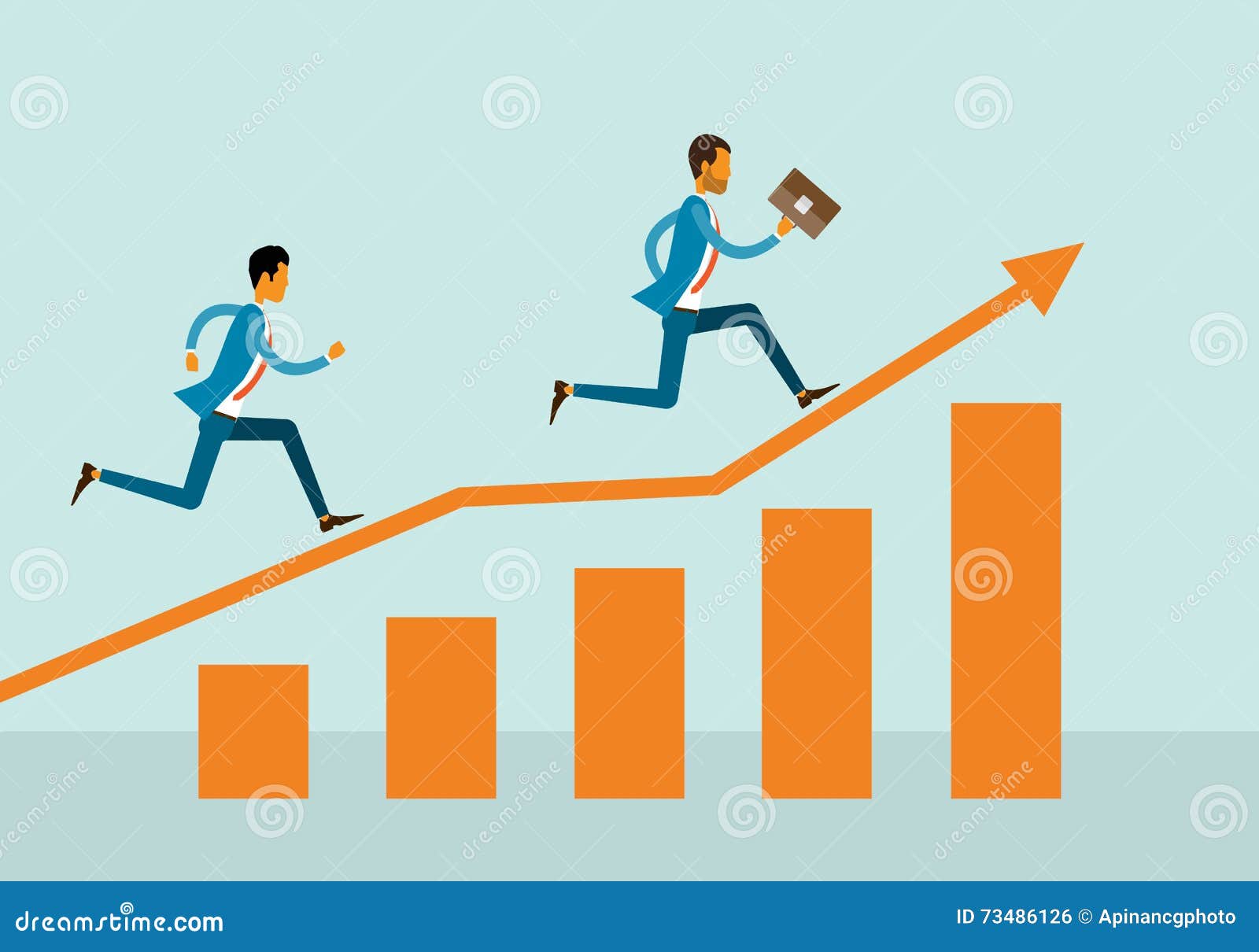 Two Business Man Competitive on Graph Concept Stock Vector ...