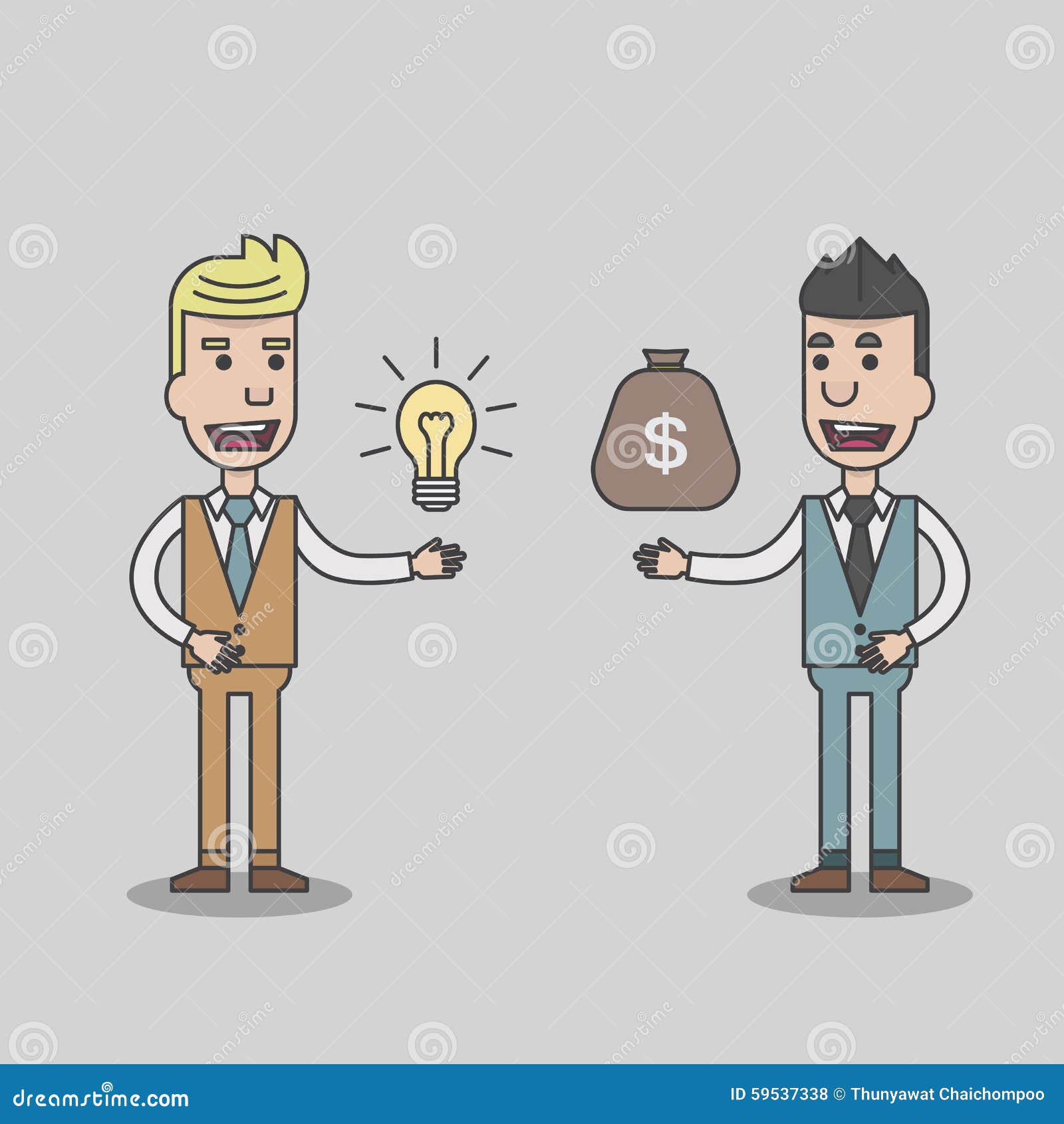 Two Business Man Exchange Idea and Money Stock Vector - Illustration of ...