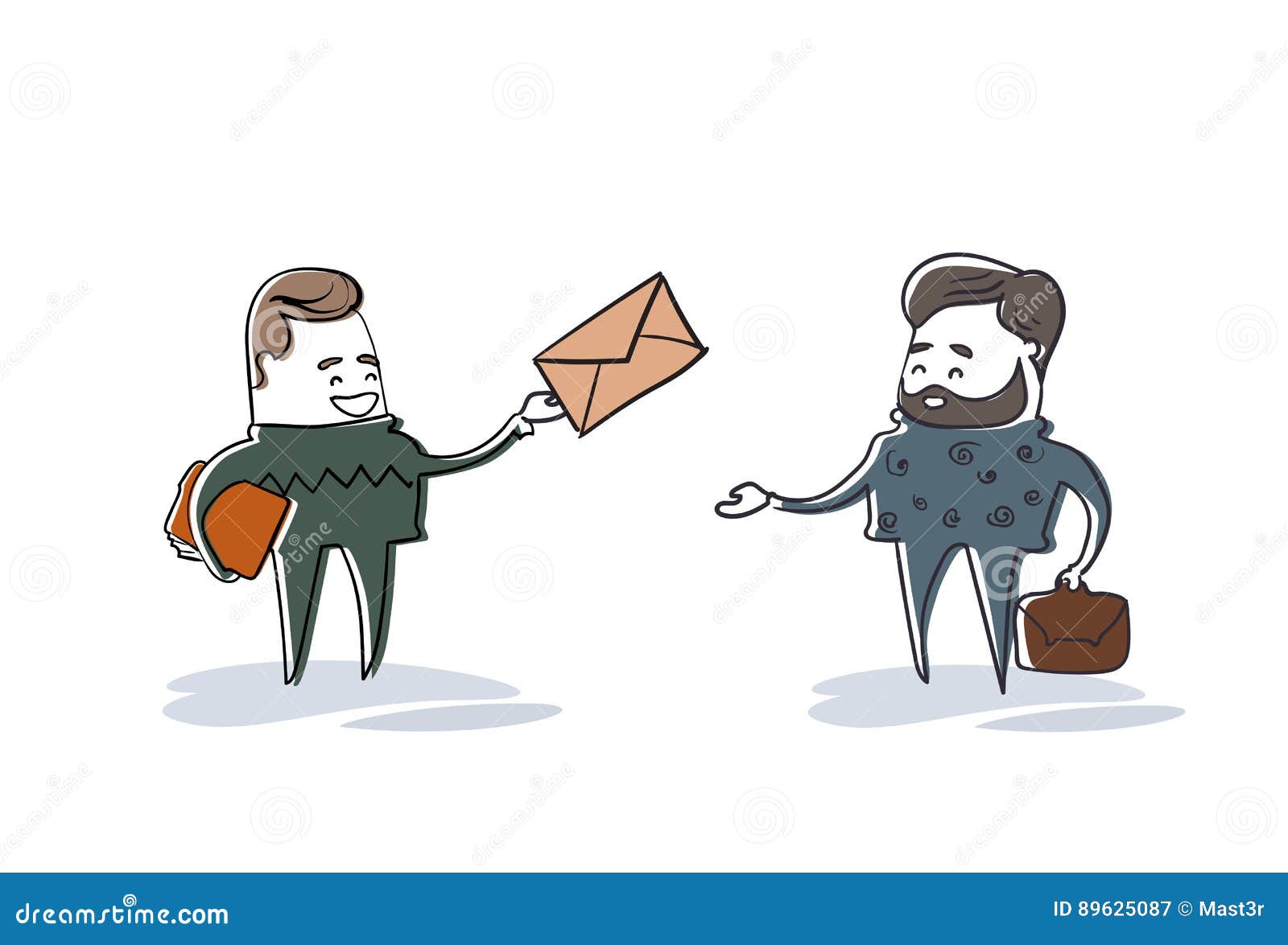Two Business Man Give Envelope Mail Document Communication Stock Vector ...