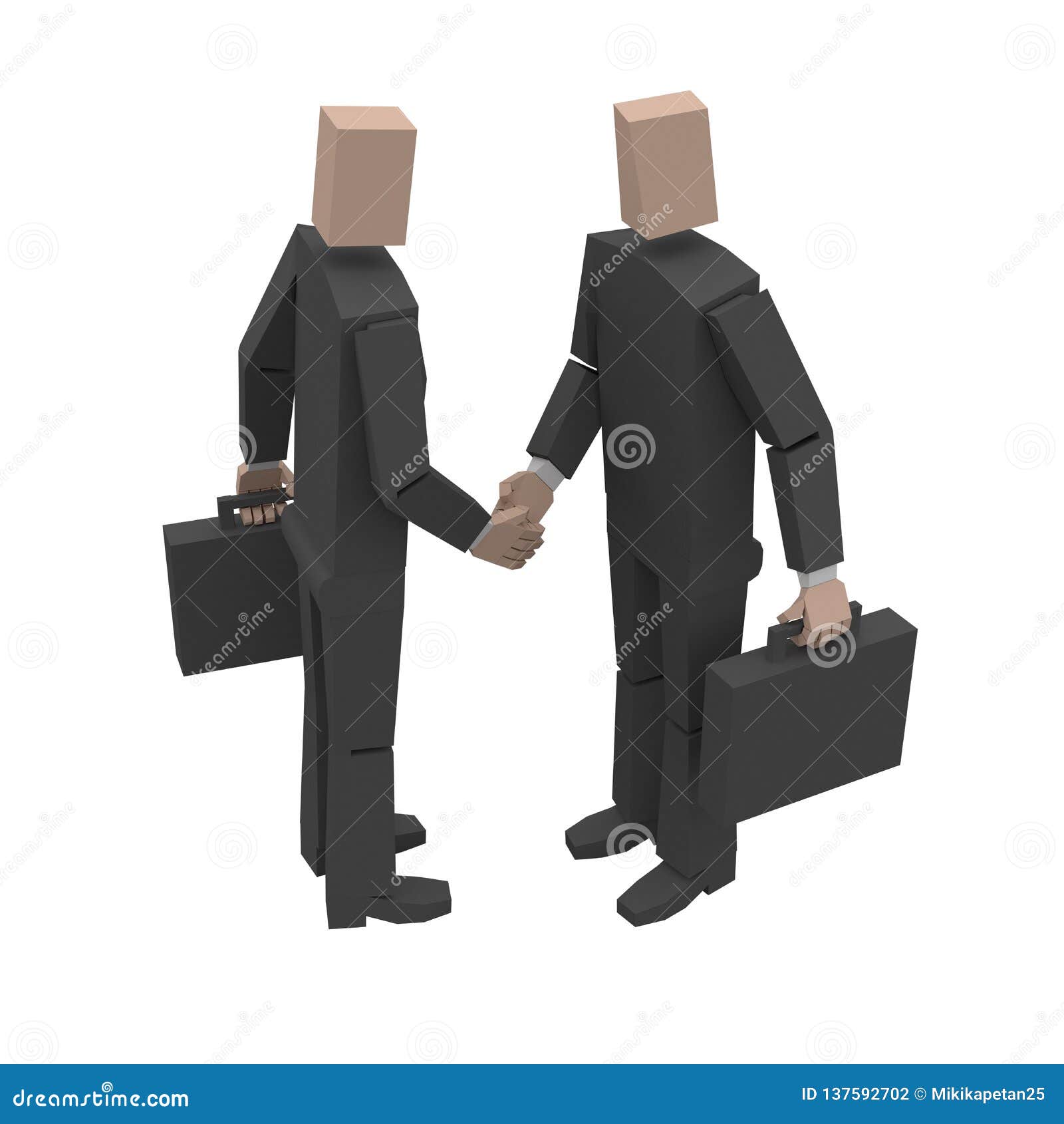 Two Business Man 3d Rendering Stock Illustration - Illustration of ...
