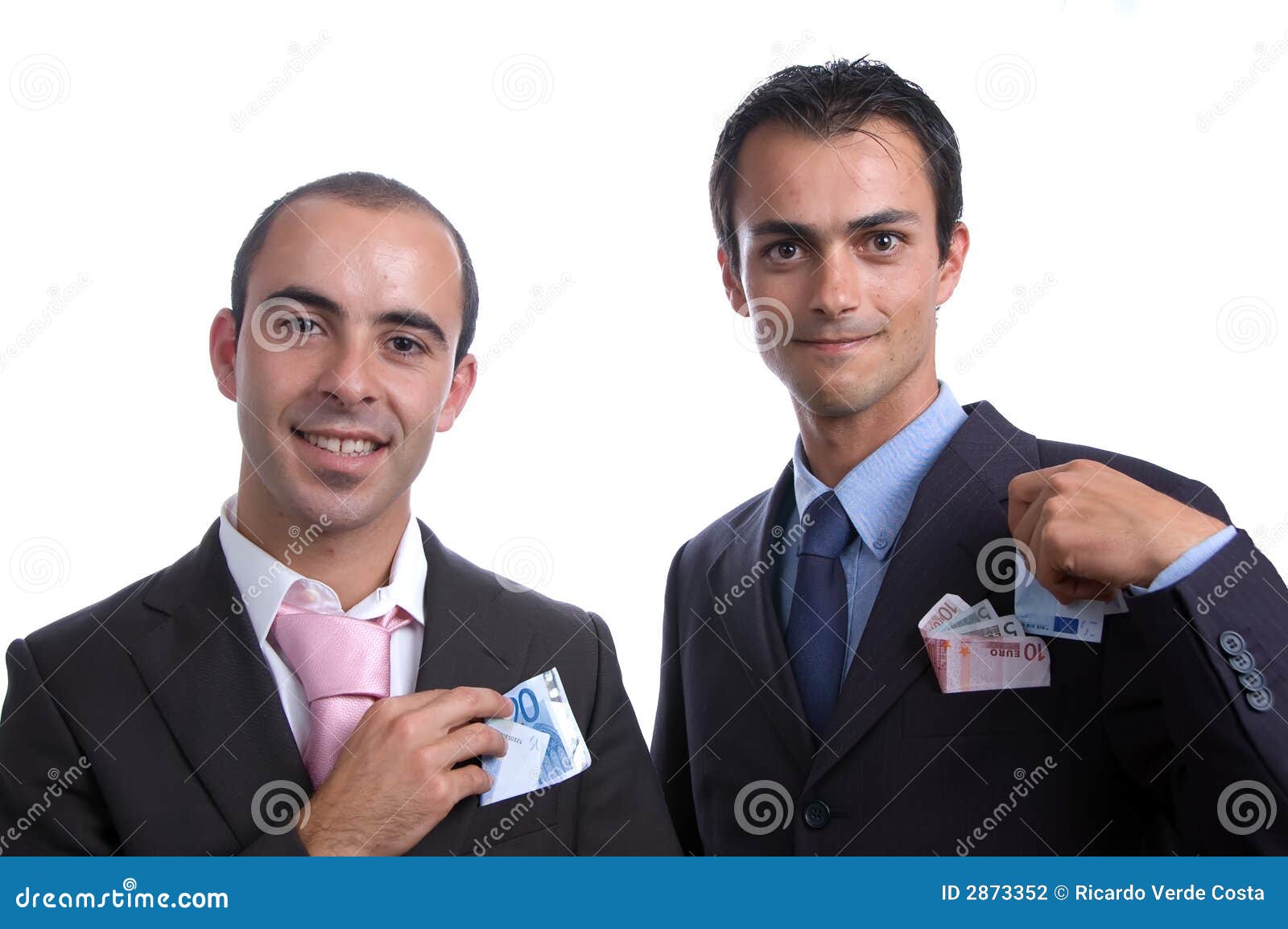 Two business men with cash stock photo. Image of corporate - 2873352