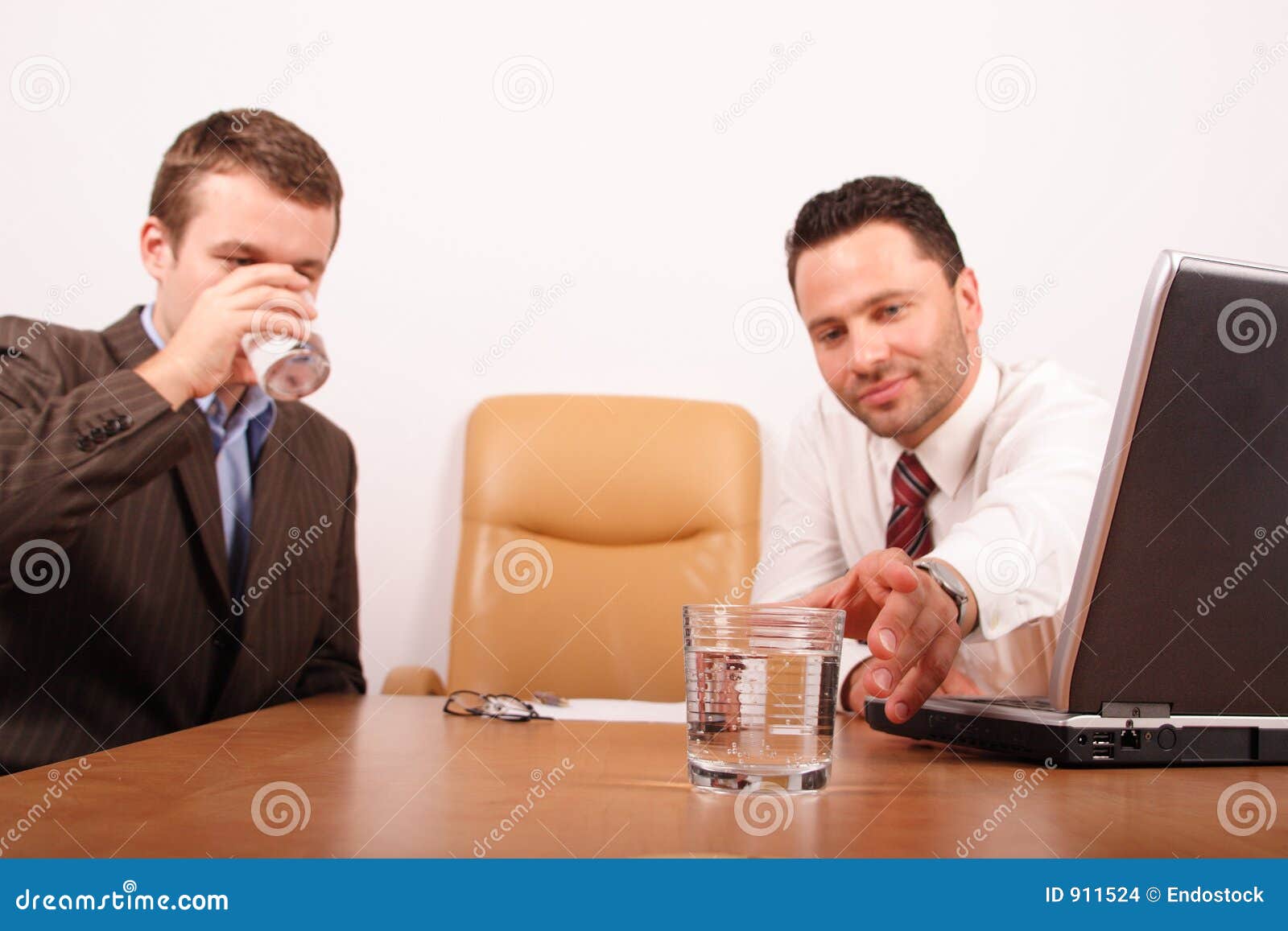 Two Business Men Having Break for Drinking Water Stock Photo - Image of ...