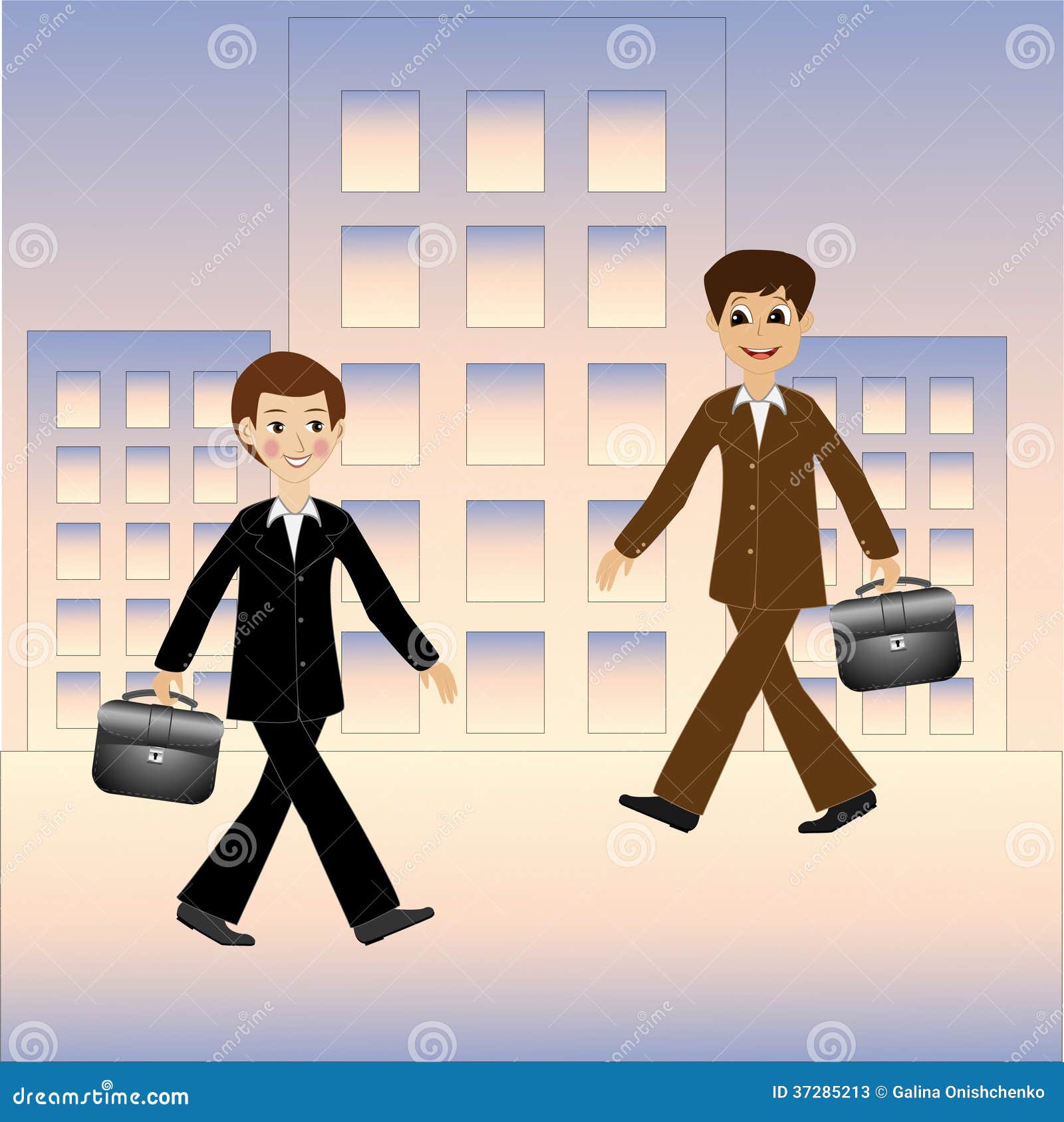 Two Business Men Hurry on Work Stock Vector - Illustration of colleague ...