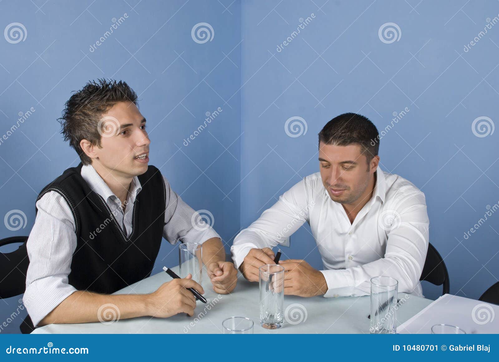 Two Business Men at Meeting Stock Image - Image of formal, colleagues ...