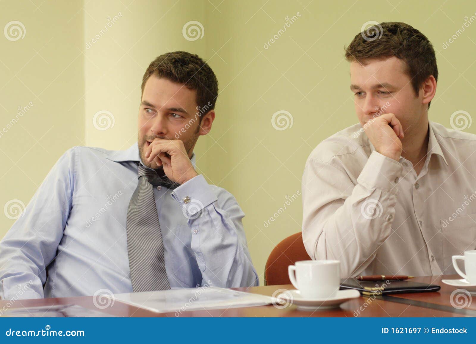 Two Business Men at Meeting Stock Image - Image of meeting, insurance ...