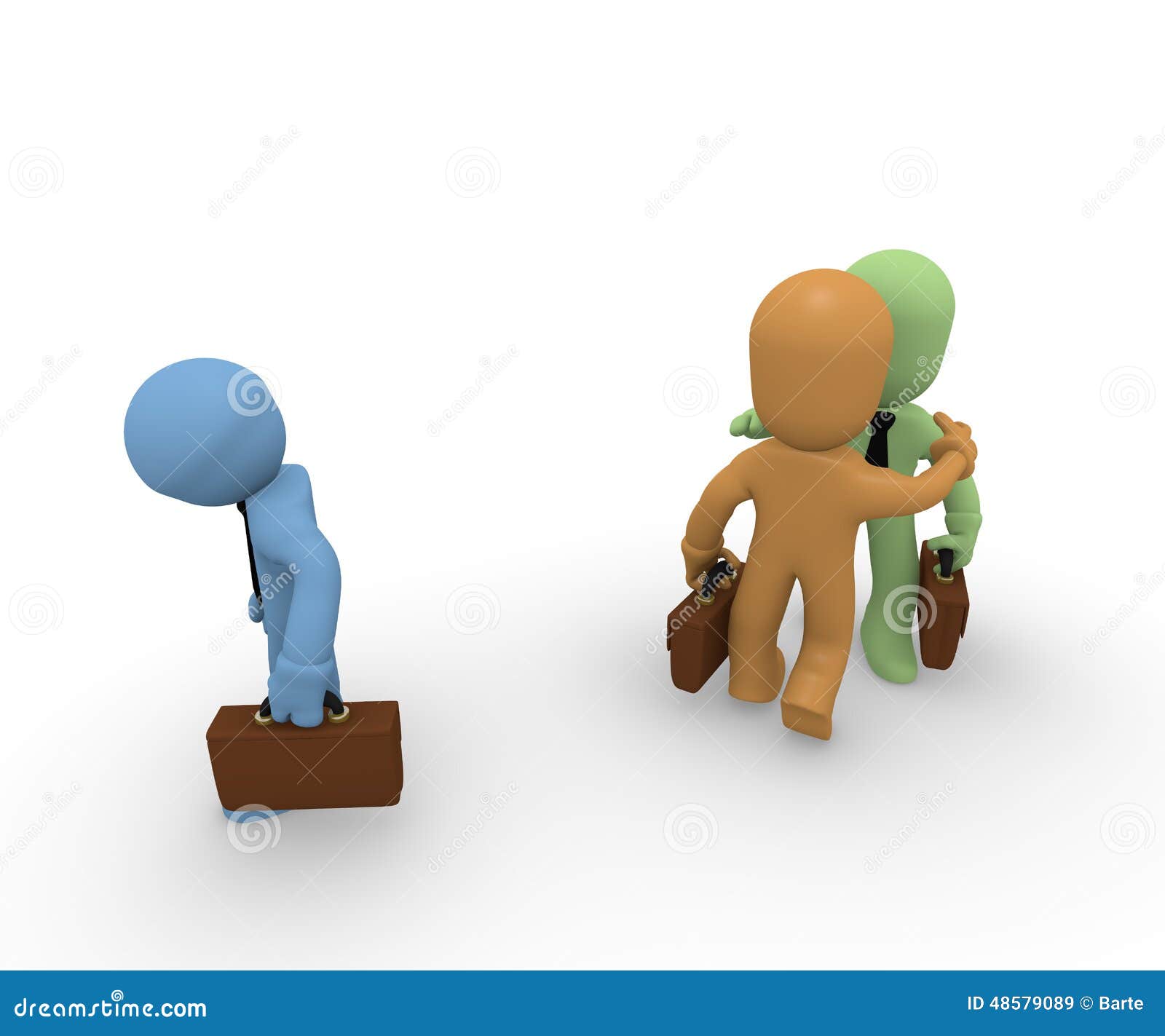 Two Business Men and an Outsider Stock Illustration - Illustration of ...