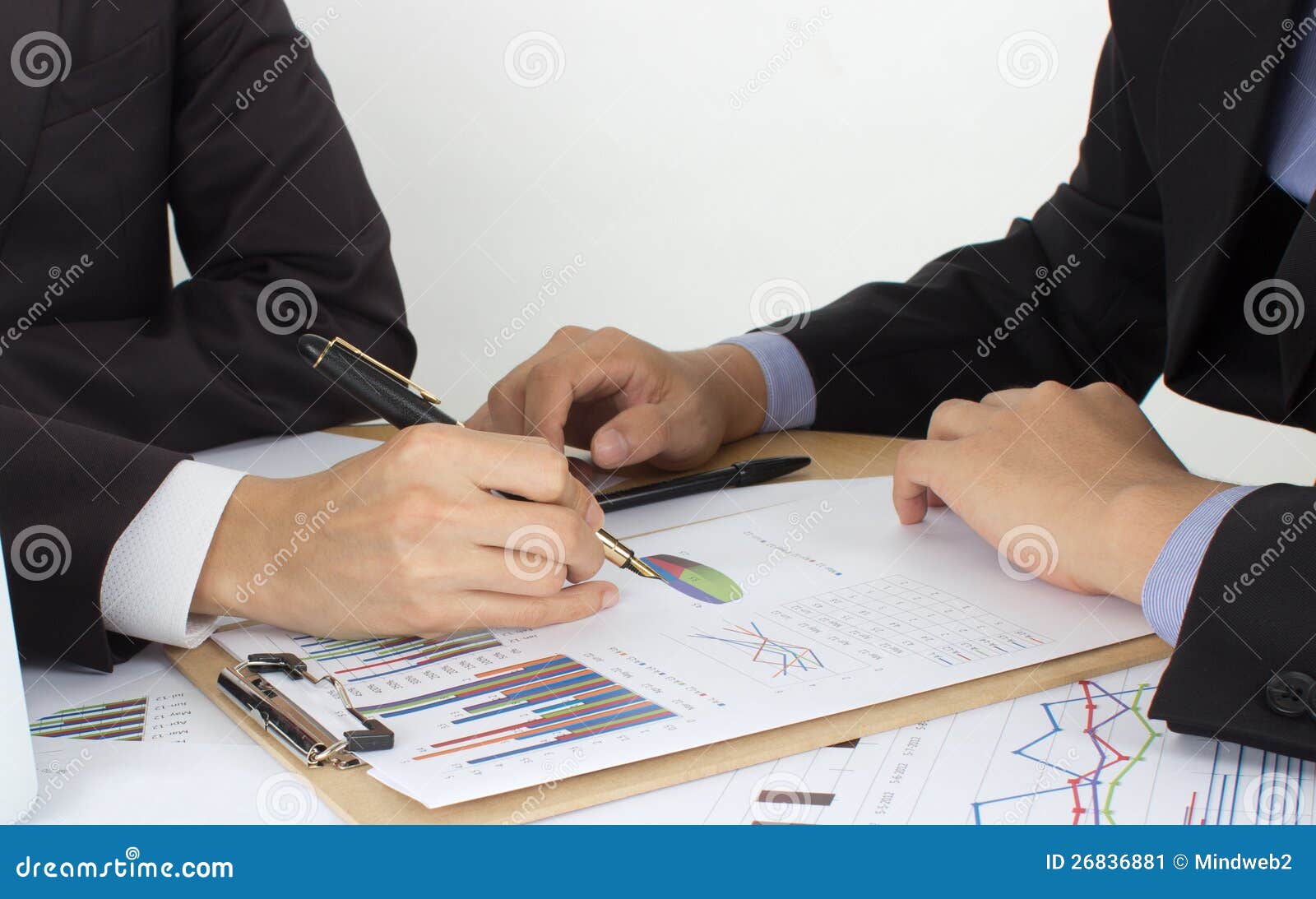 Two Business Men Review the Documents Stock Image - Image of business ...