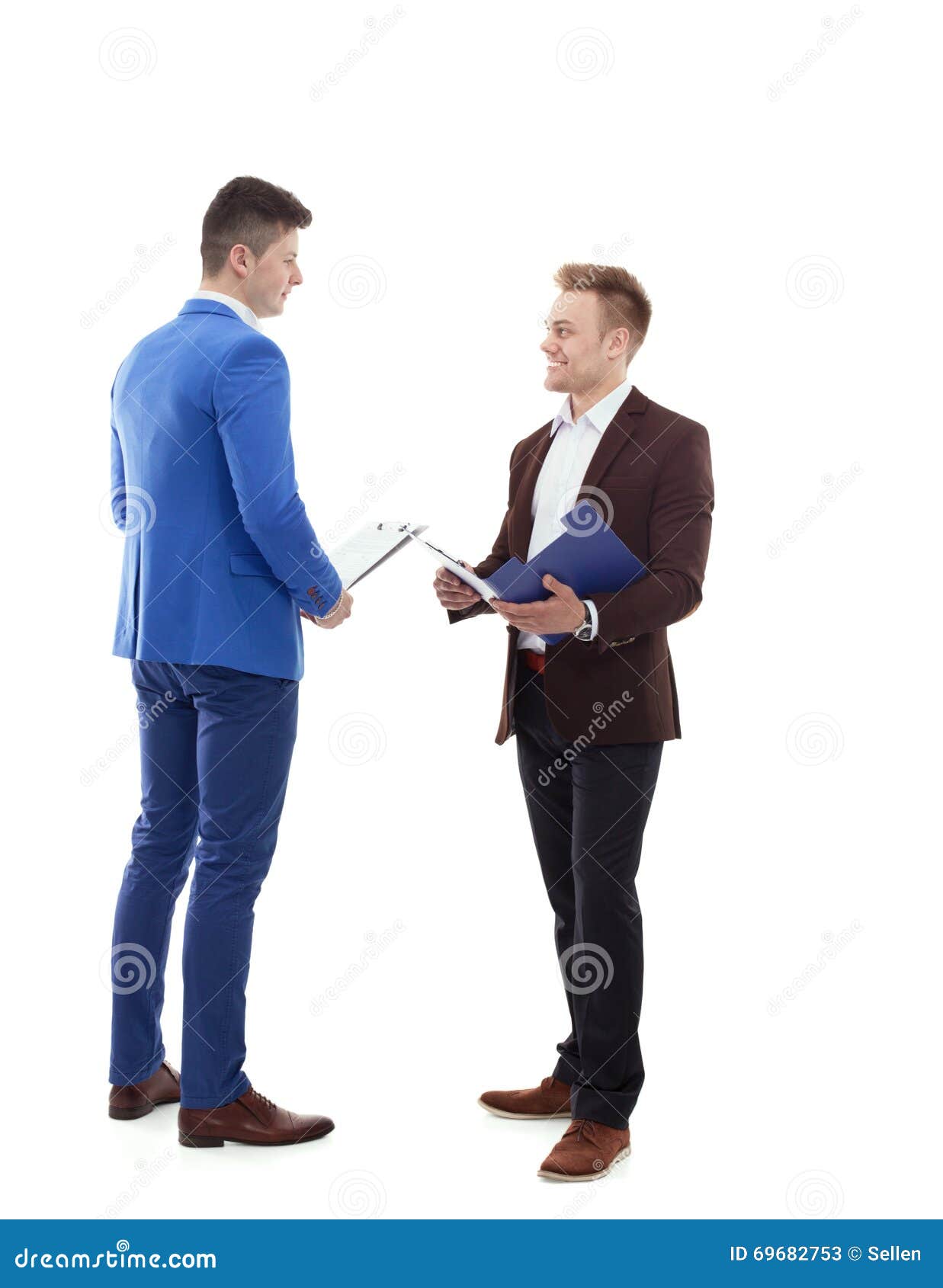 Two Business Men Standing Isolated on White Background Stock Image ...
