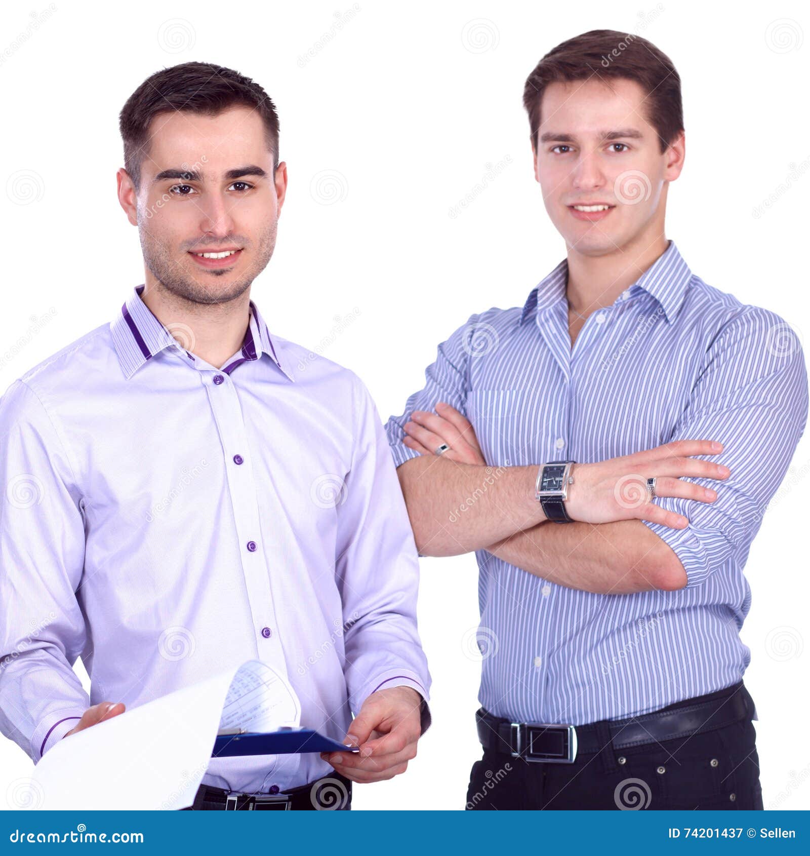 Two Business Men Standing Isolated on White Background Stock Image ...