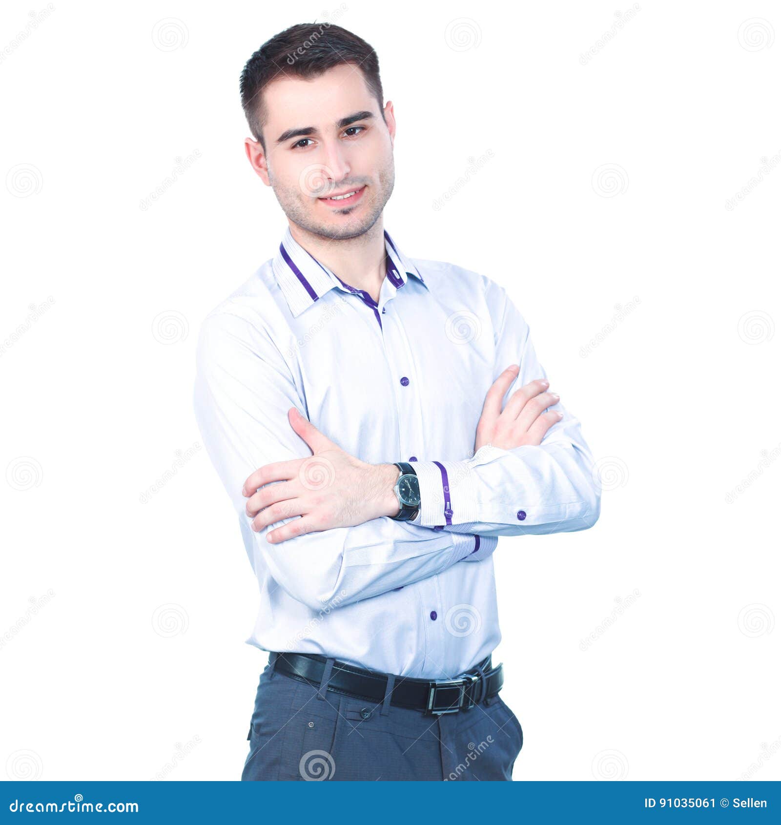 Two Business Men Standing Isolated on White Background Stock Image ...