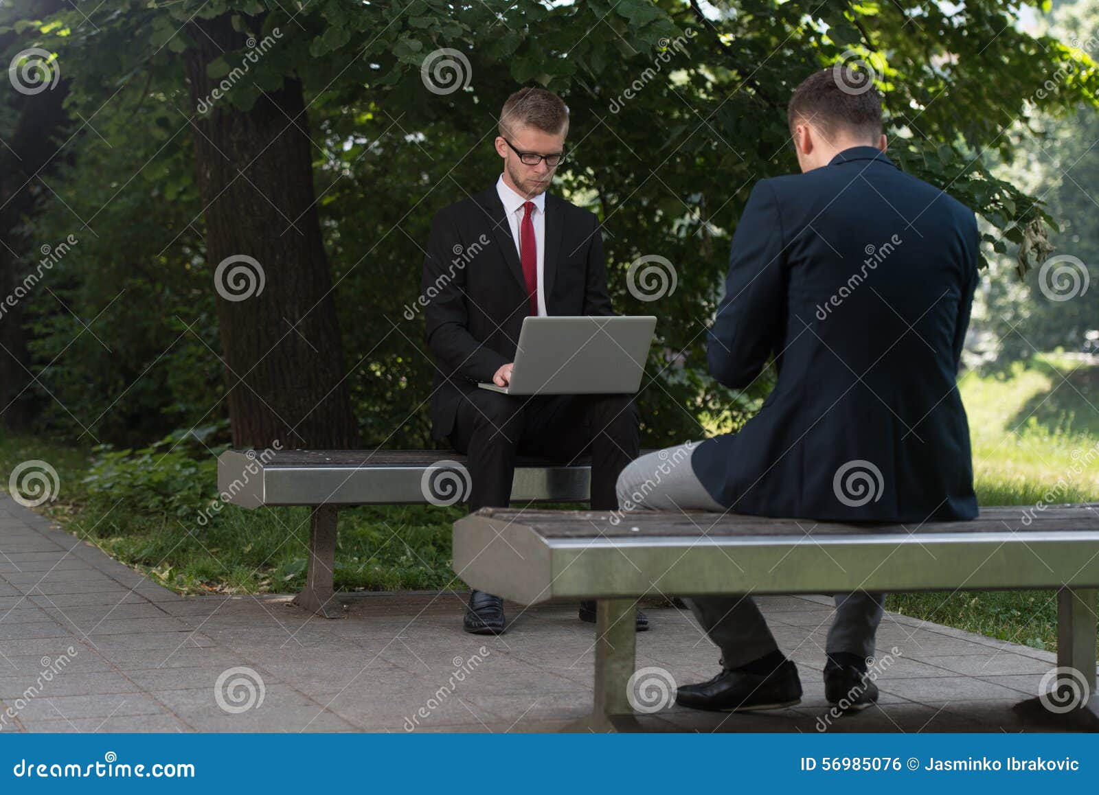 Two Business Men Working on a Computer Stock Photo - Image of concept ...