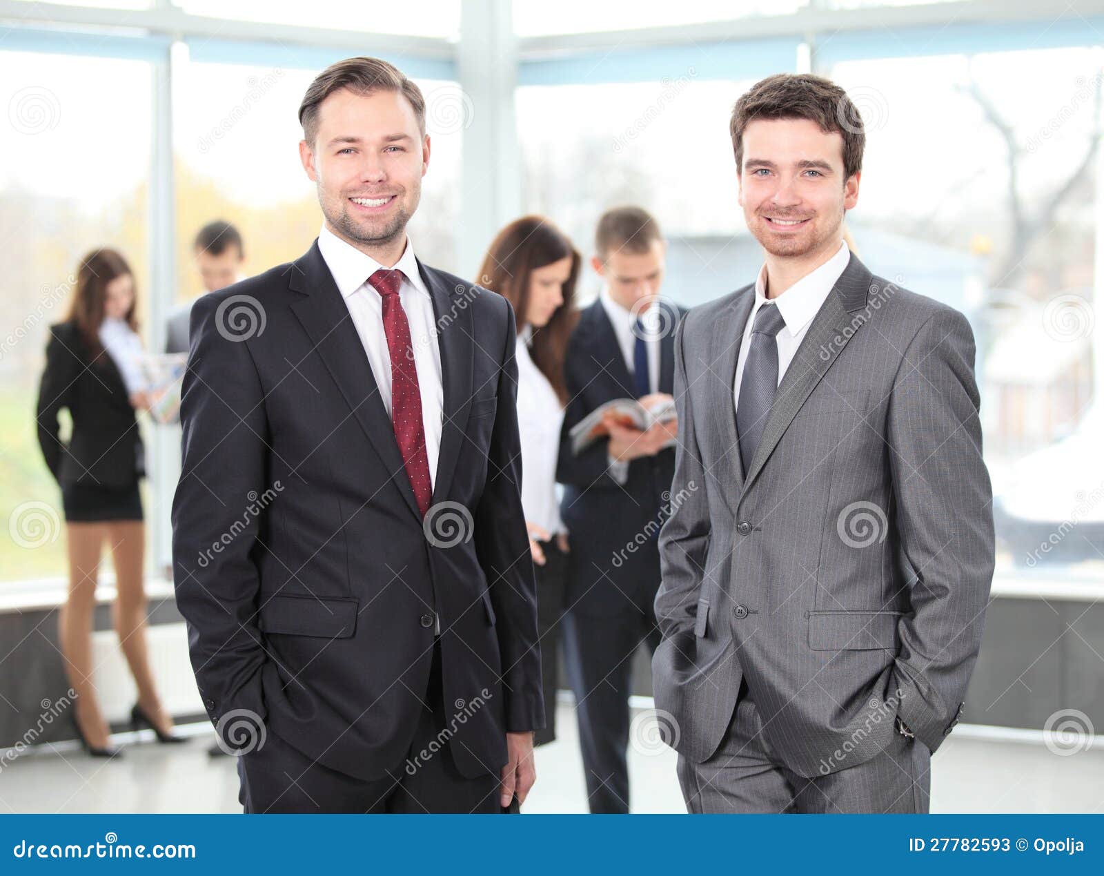 Two Business Men Working Together Stock Image - Image of office, happy ...