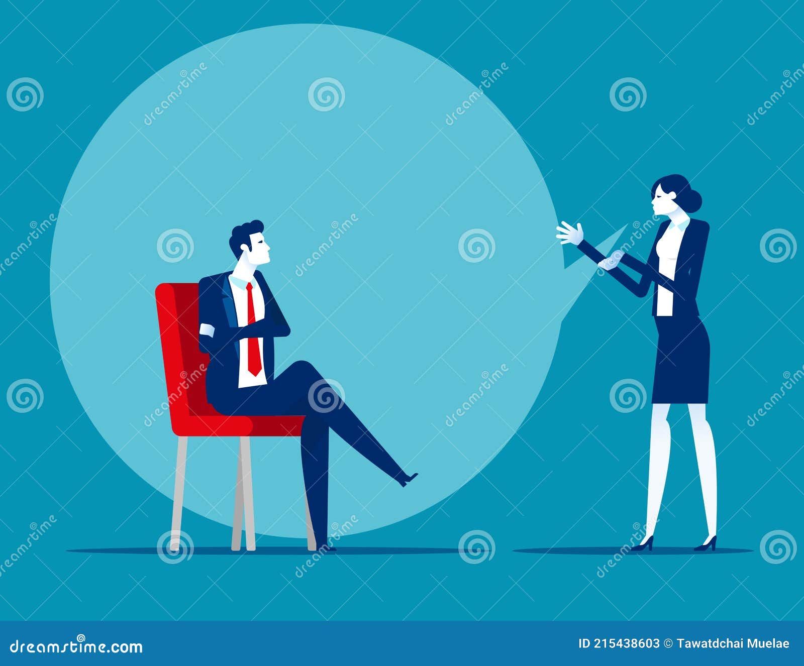 Two Business Partner Talking with a Big Speech Bubble Stock Vector ...