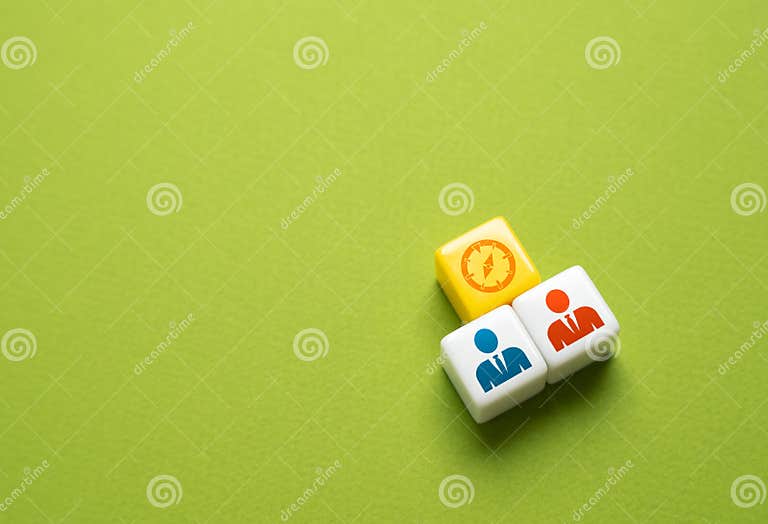 Two Business Partners are Guided by a Compass in the Direction of Their ...