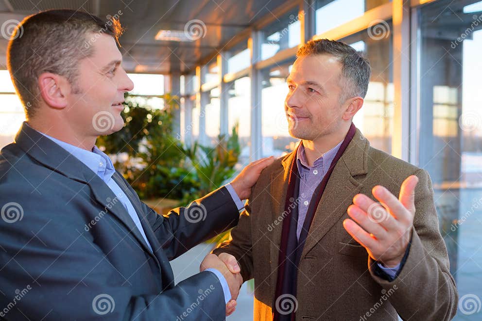 Two Business Partnership Greeting Stock Photo - Image of conference ...