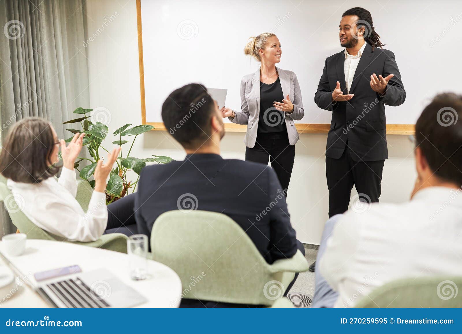 Two Business People As a Team in a Coaching Workshop Stock Image ...