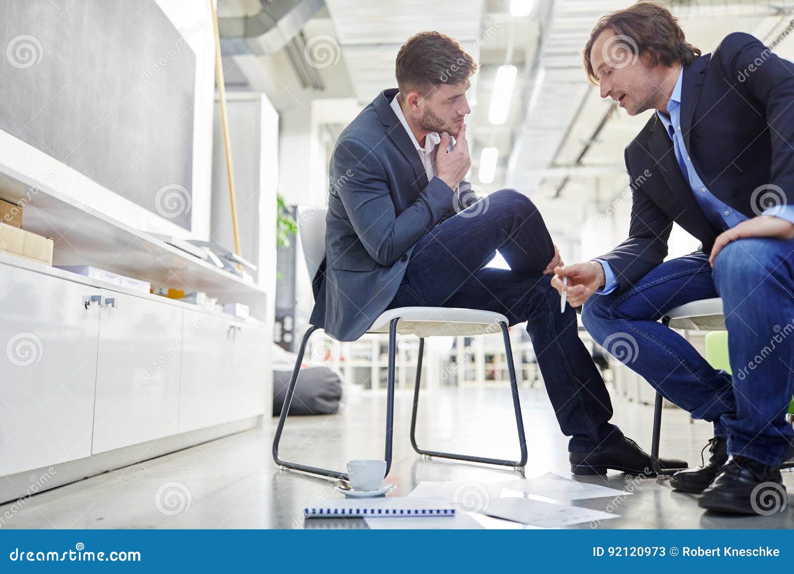 Two Business People in Dialogue Stock Image - Image of planning ...