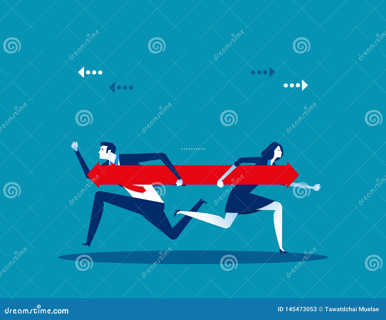 Two Business People Disagree on the Direction. Concept Business Vector ...