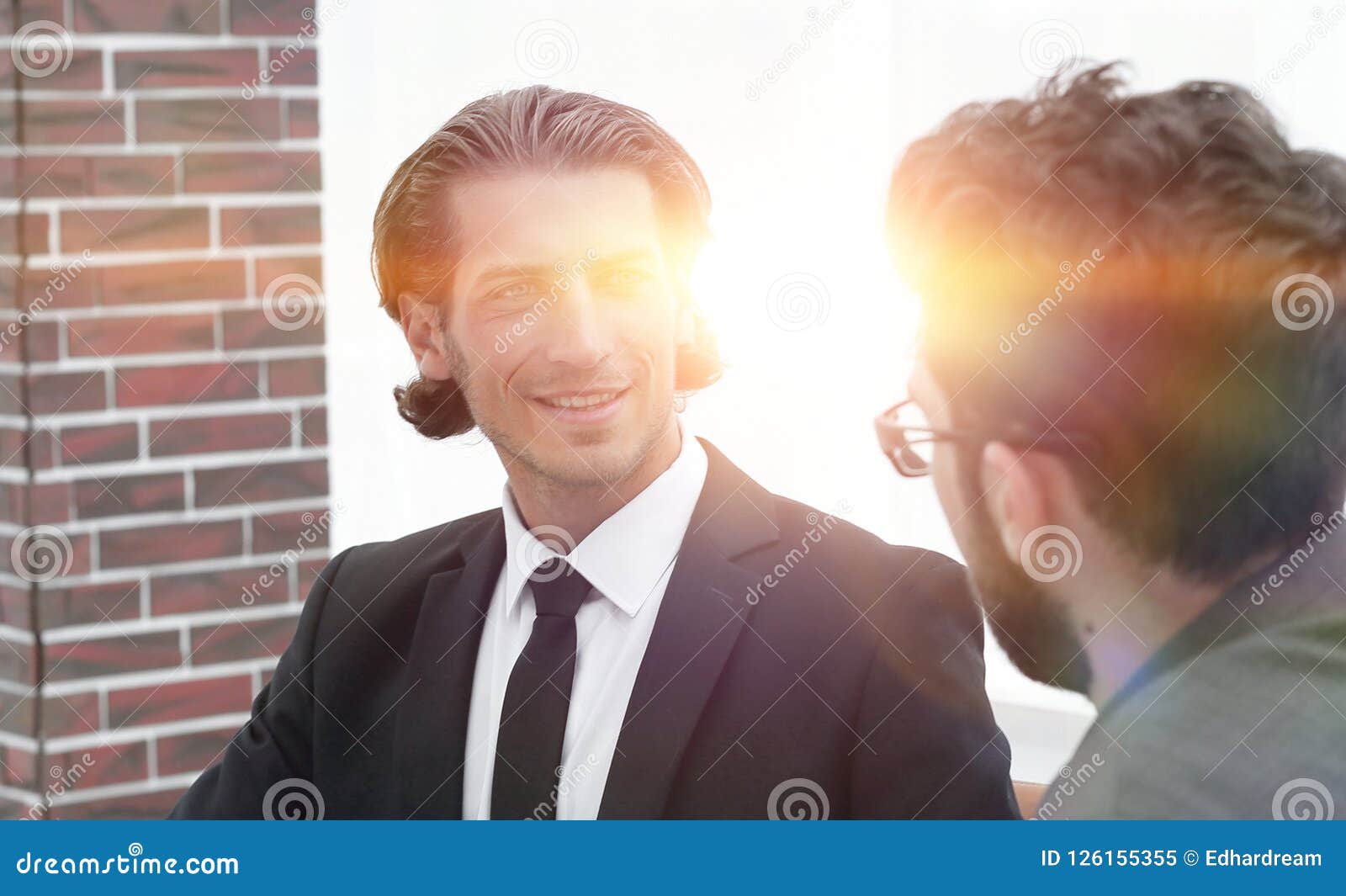 Two Business People Discuss the Problem Stock Image - Image of meeting ...