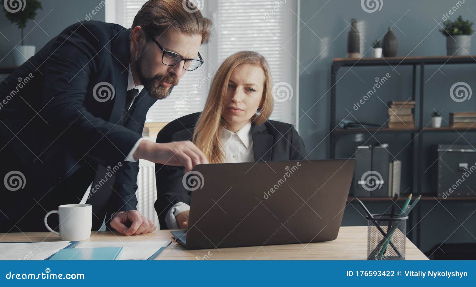 Two Business People Discussing Issues Stock Photo - Image of managers ...