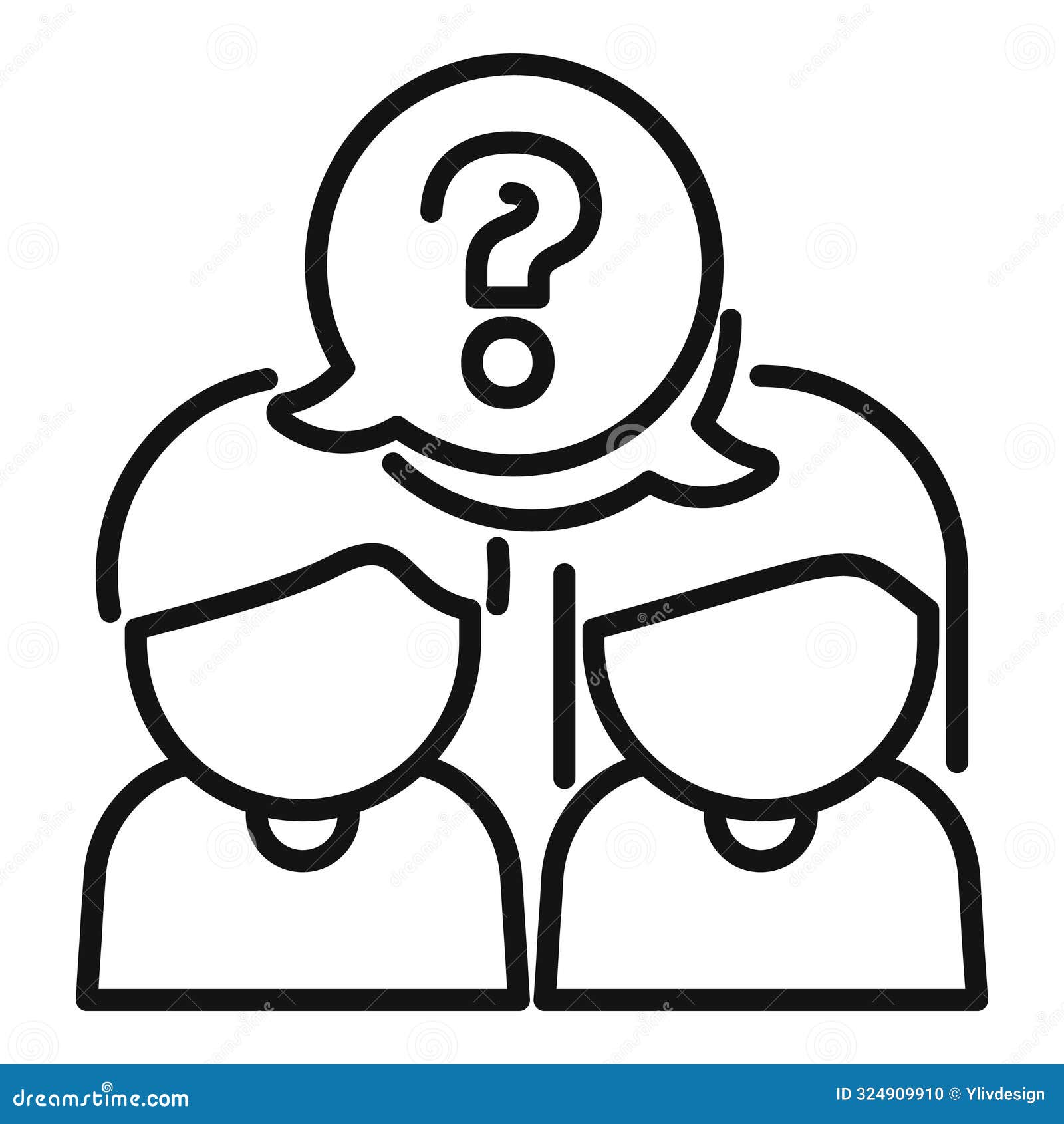 Two Business People Discussing about a Question Mark Icon Stock Vector ...