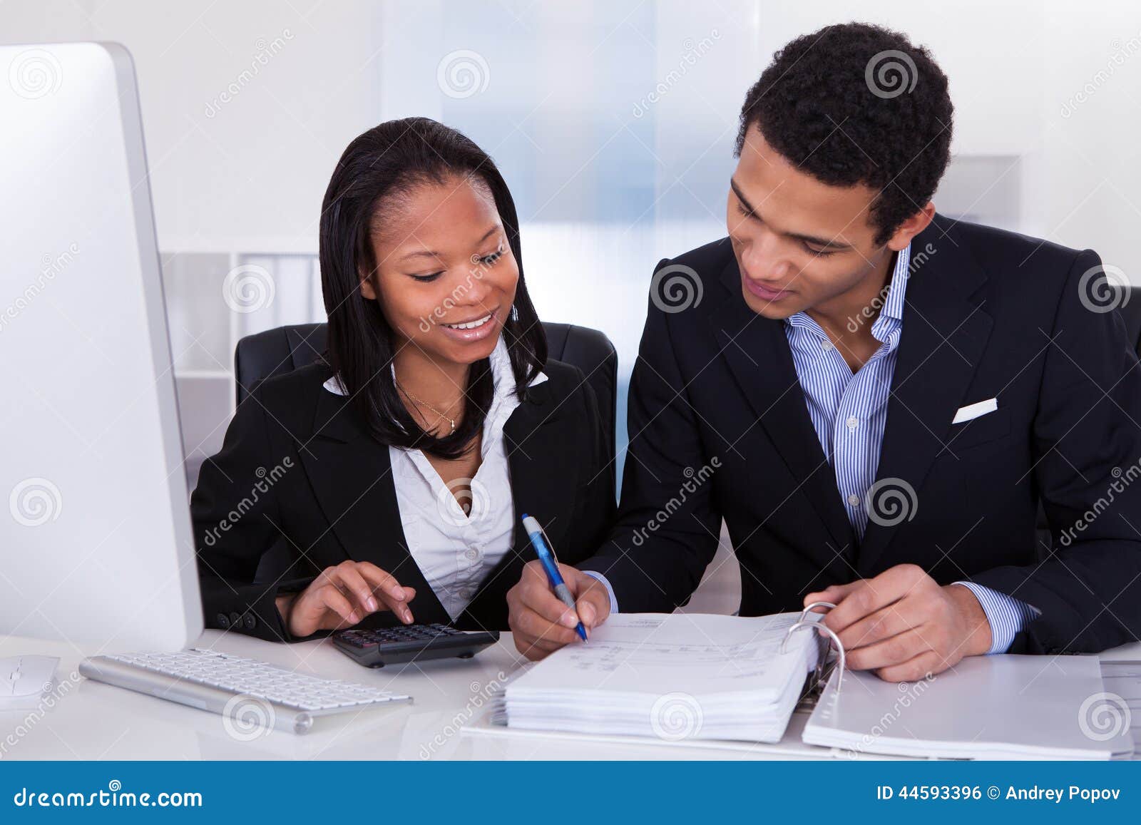 Two Business People Doing Finance Work Stock Photo - Image of ...