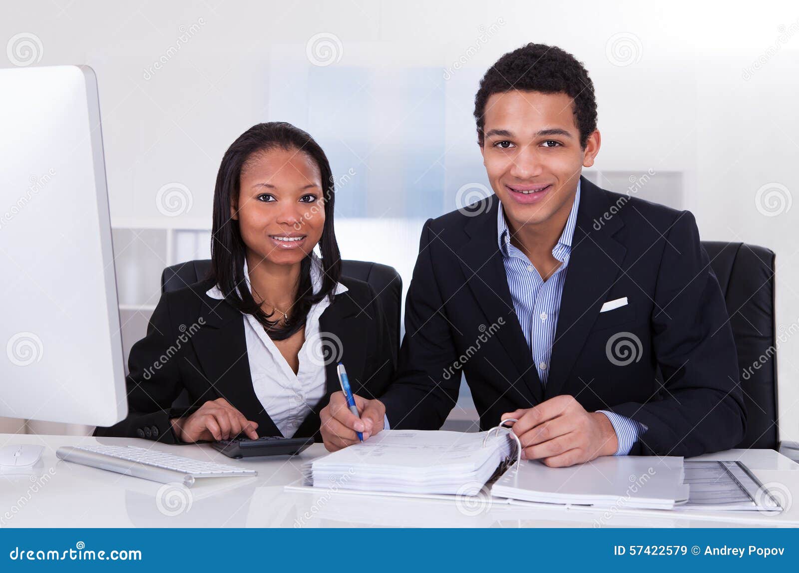 Two Business People Doing Finance Work Stock Image - Image of ...