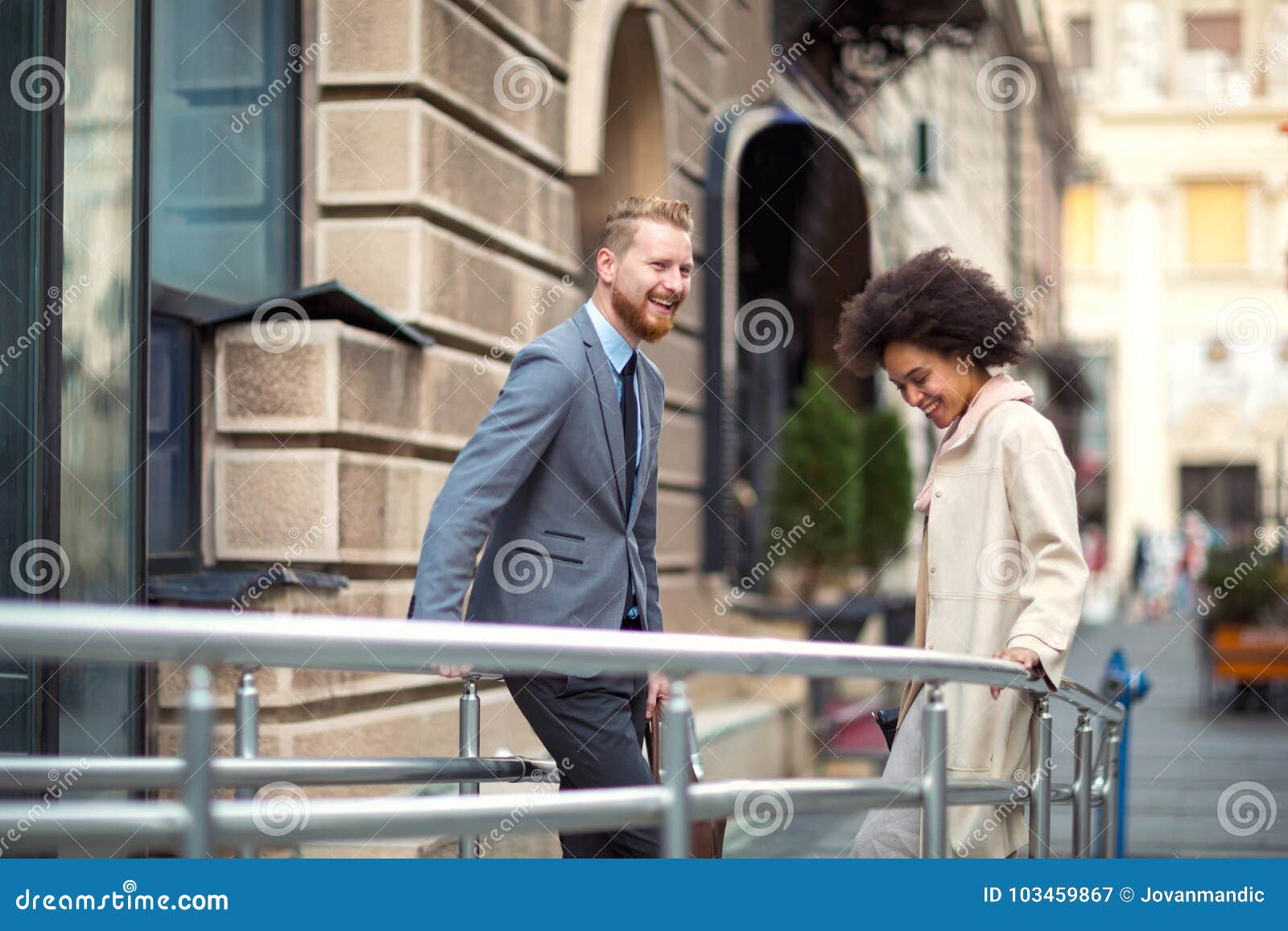 Two Business People in an Informal Conversation Stock Image - Image of ...