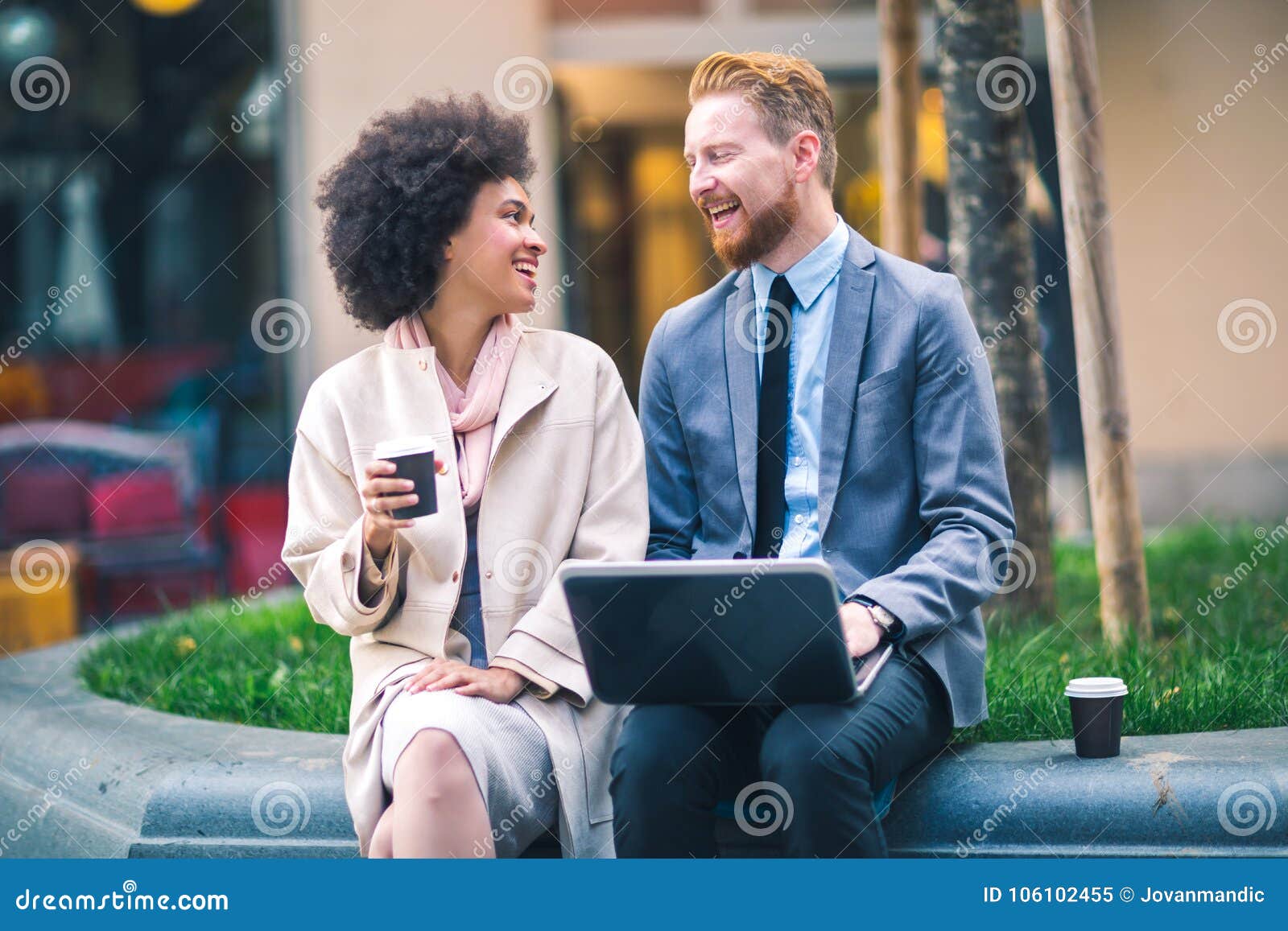 Two Business People in an Informal Conversation Stock Image - Image of ...