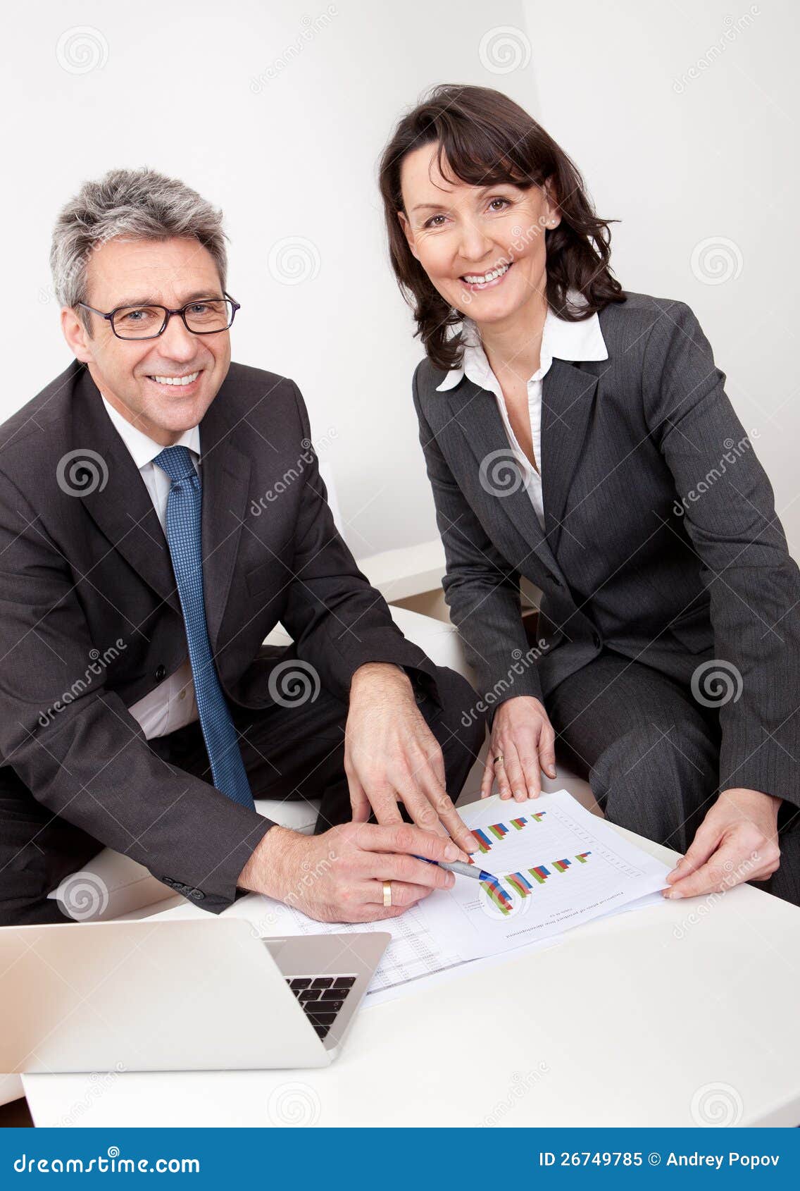 Two Business People at the Meeting Stock Image - Image of document ...