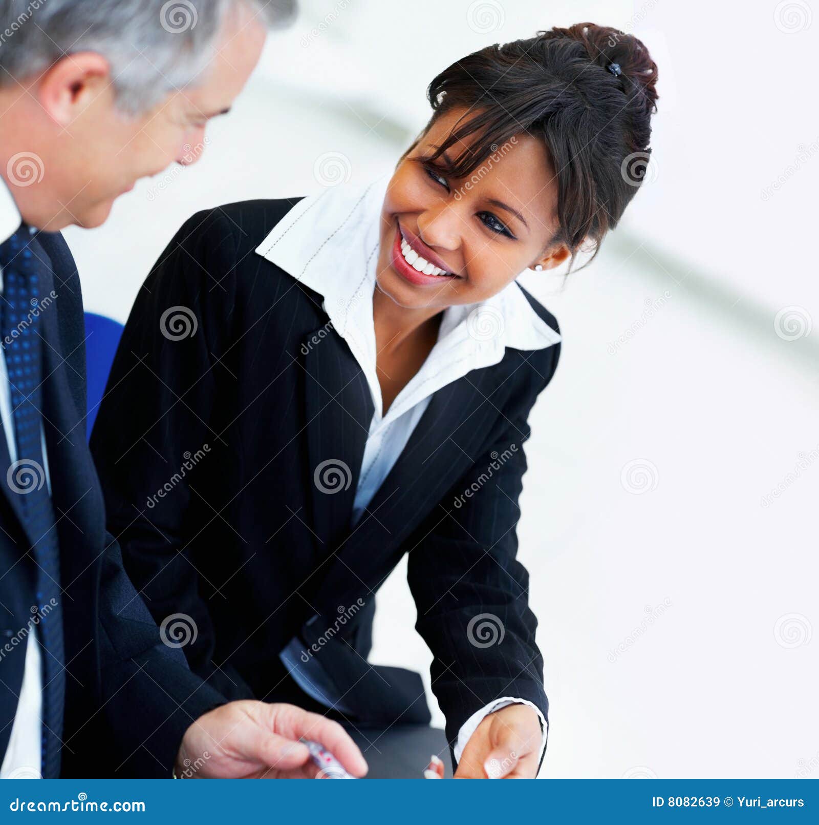 Two Business People at a Meeting Stock Image - Image of presentation ...