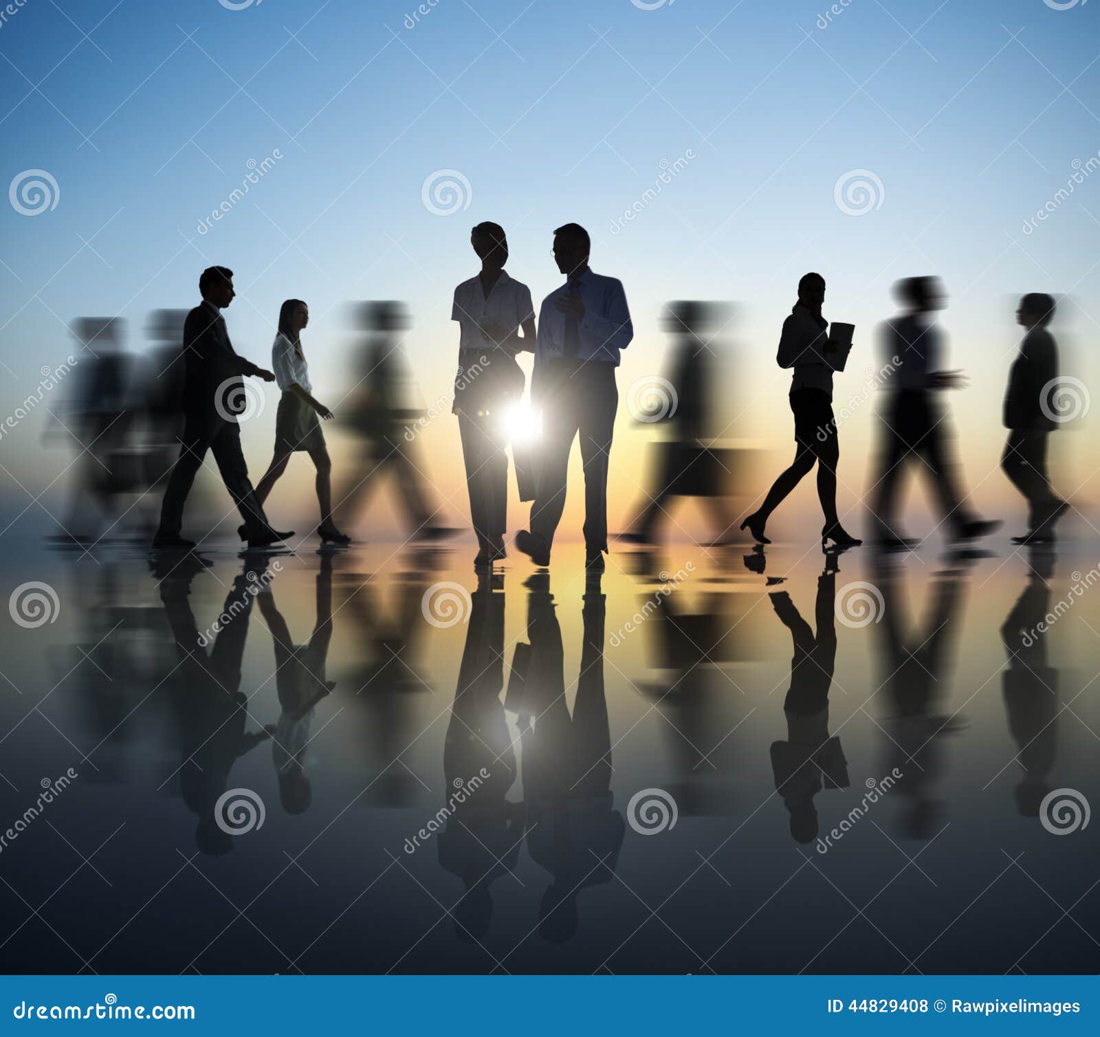 Two Business People in Motion Stock Photo - Image of female, action ...