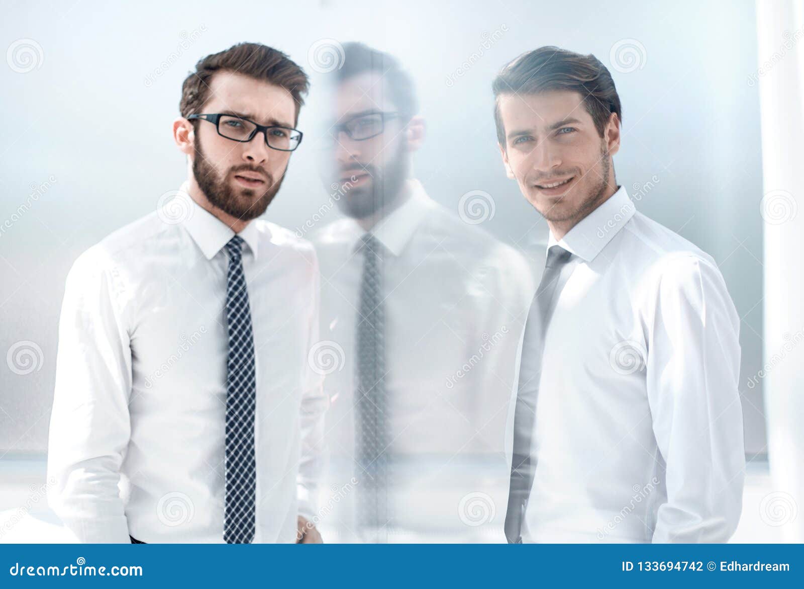 Two Business People Standing in the Office Stock Photo - Image of ...