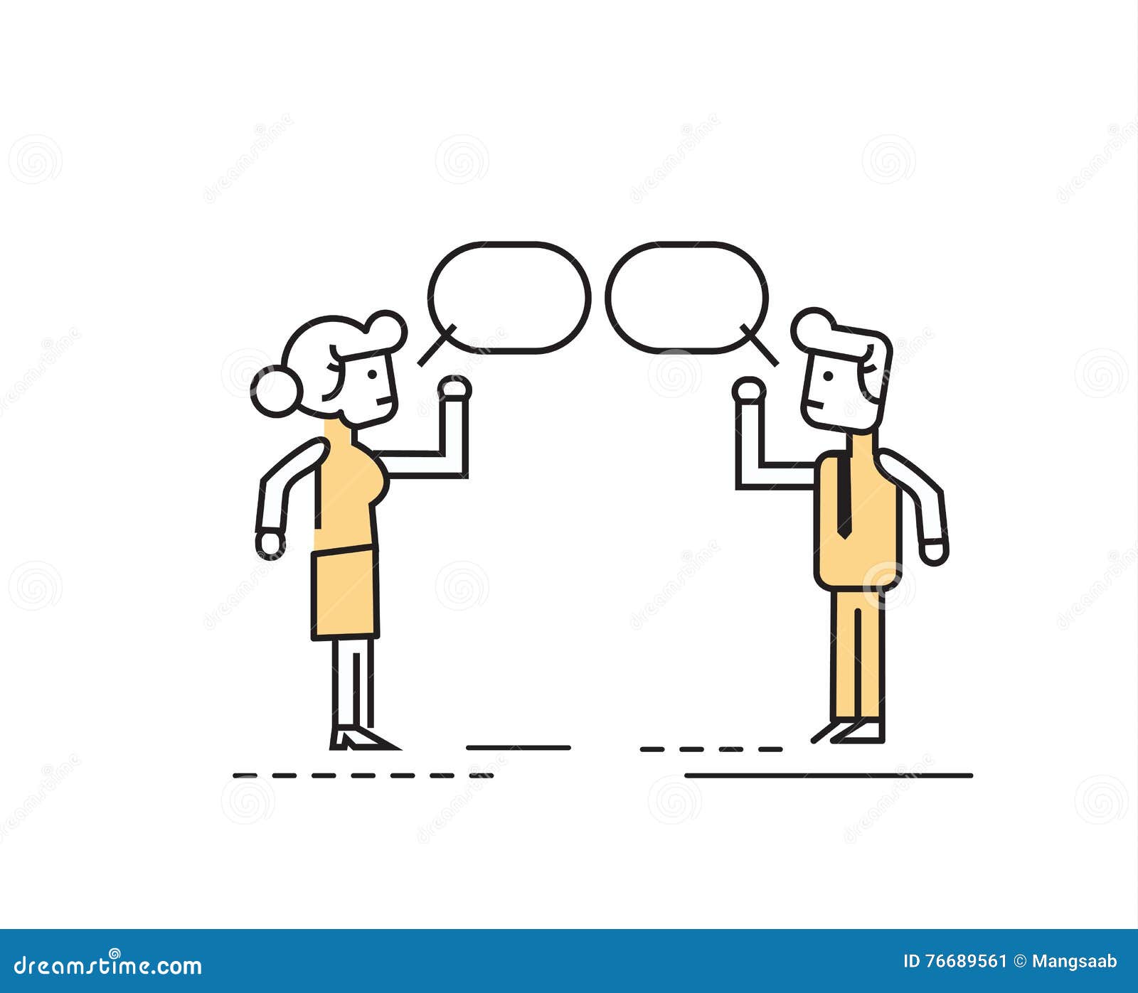 Two Business People Talking and Discussing. Stock Vector - Illustration ...