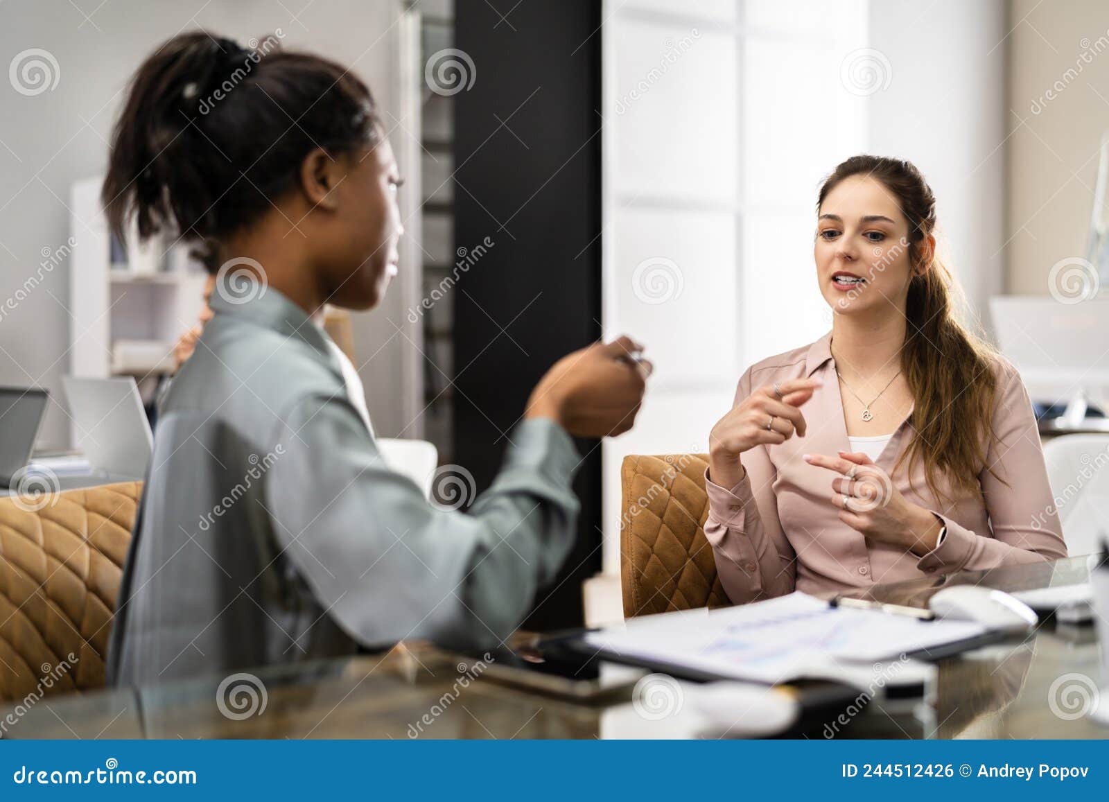 Two Business People Talking Stock Photo - Image of mobile, planning ...