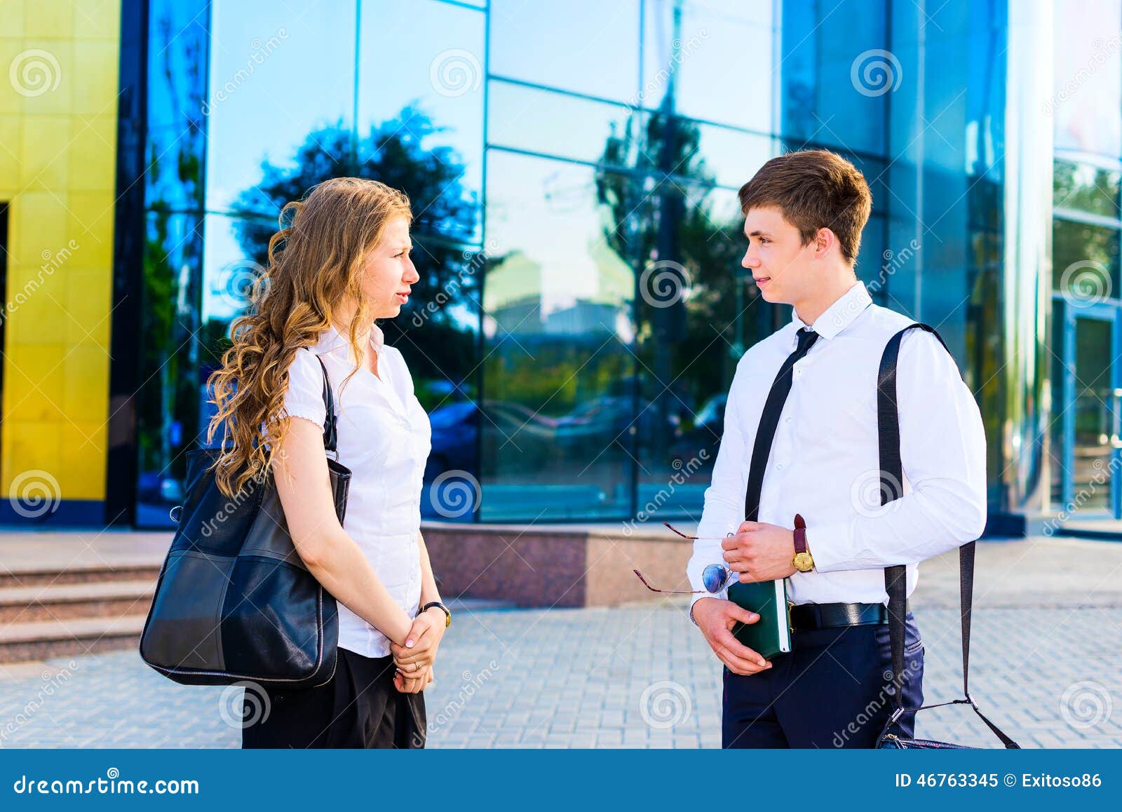 Two Business People Talking Together Stock Image - Image of office ...