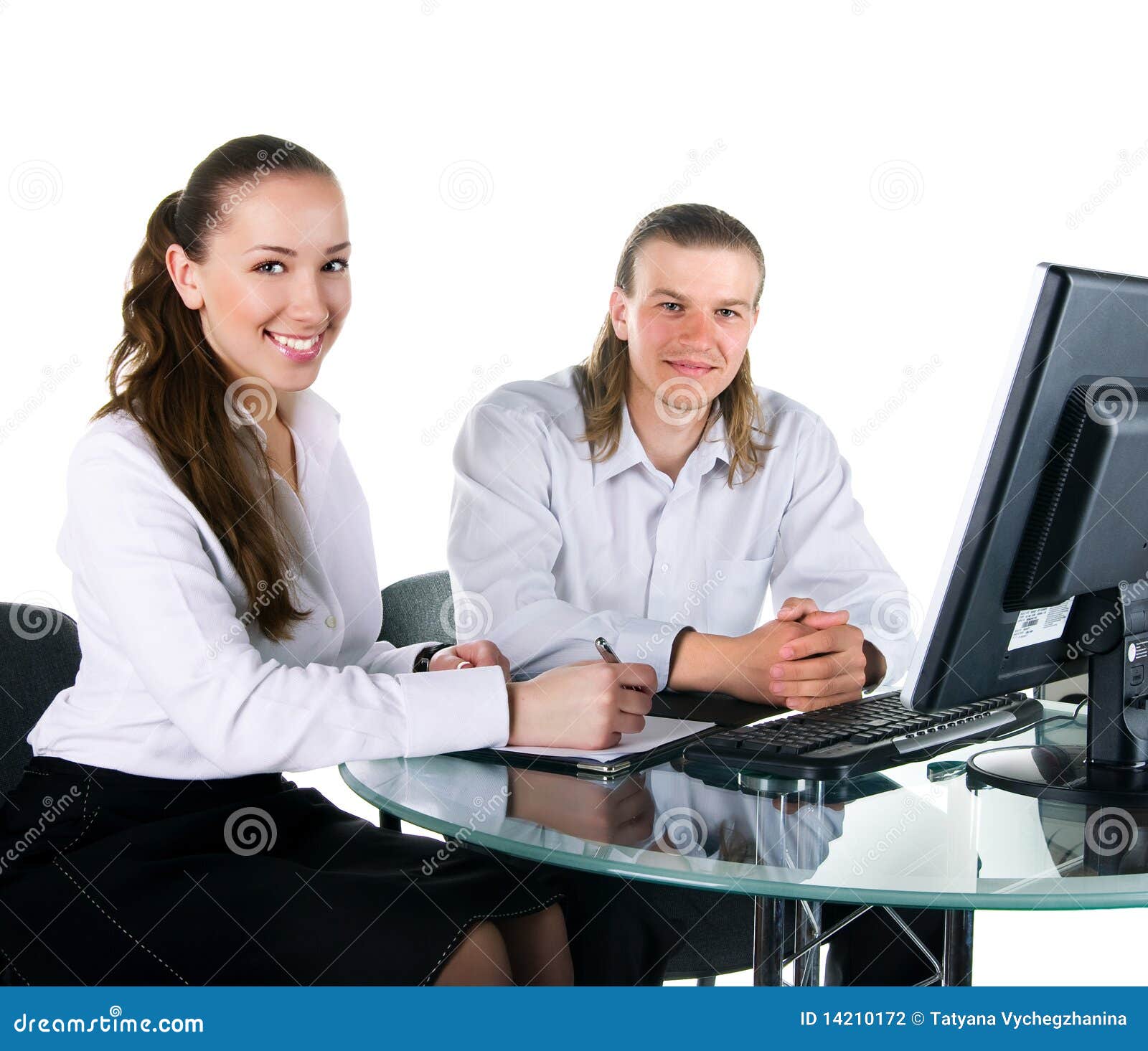 Two Business People in Team Stock Photo - Image of contemporary, office ...