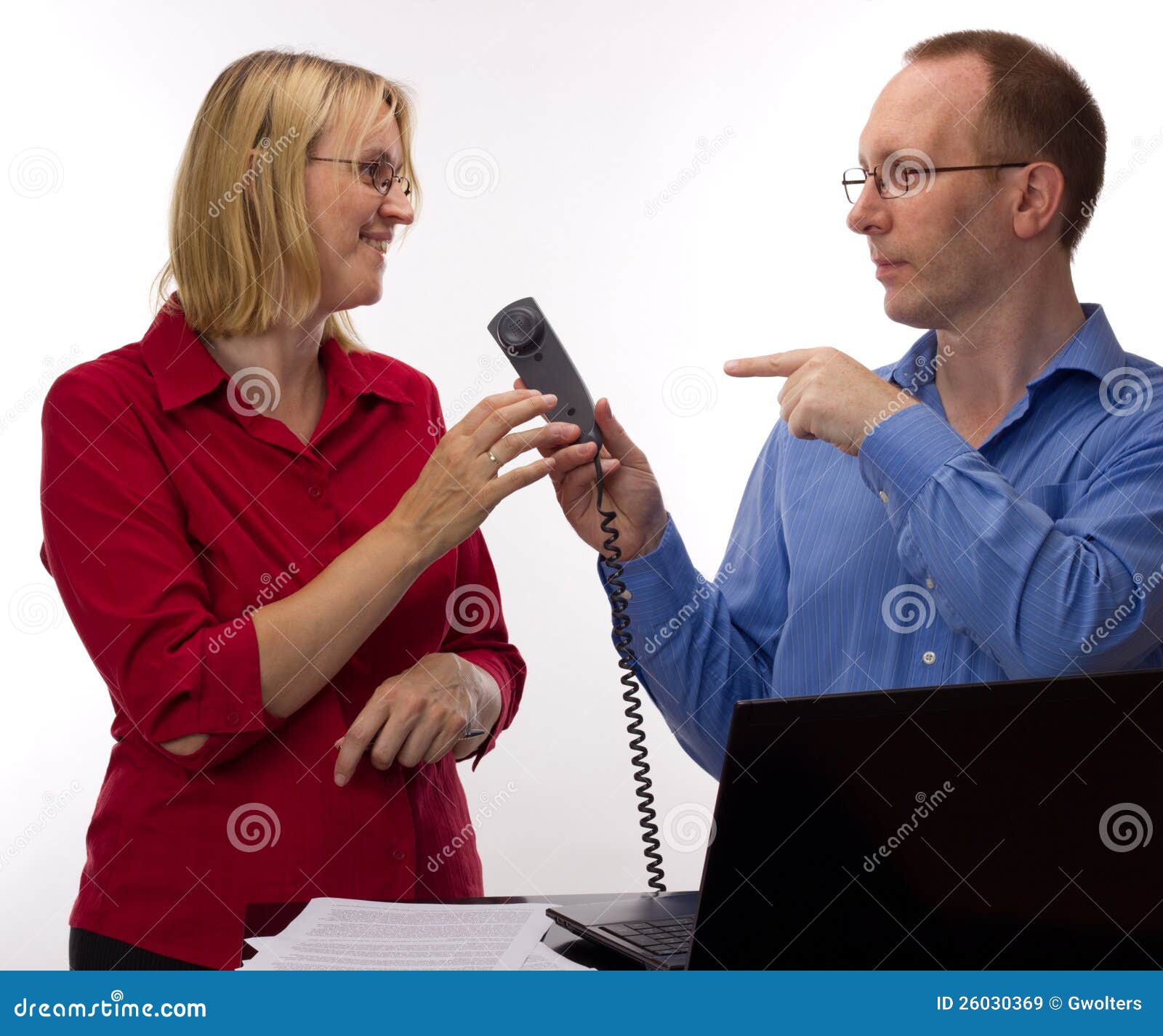 Two Business People Working Stock Image - Image of notebook, work: 26030369