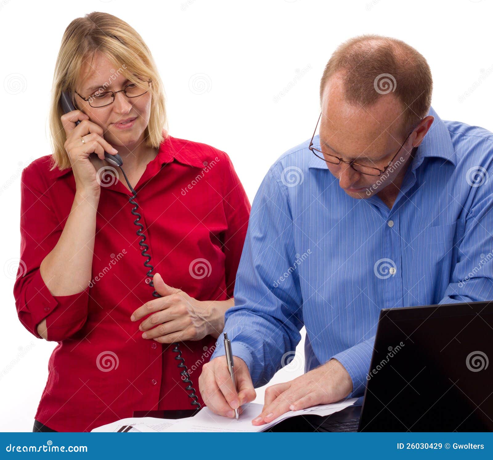 Two Business People Working Stock Image - Image of condition, analyze ...