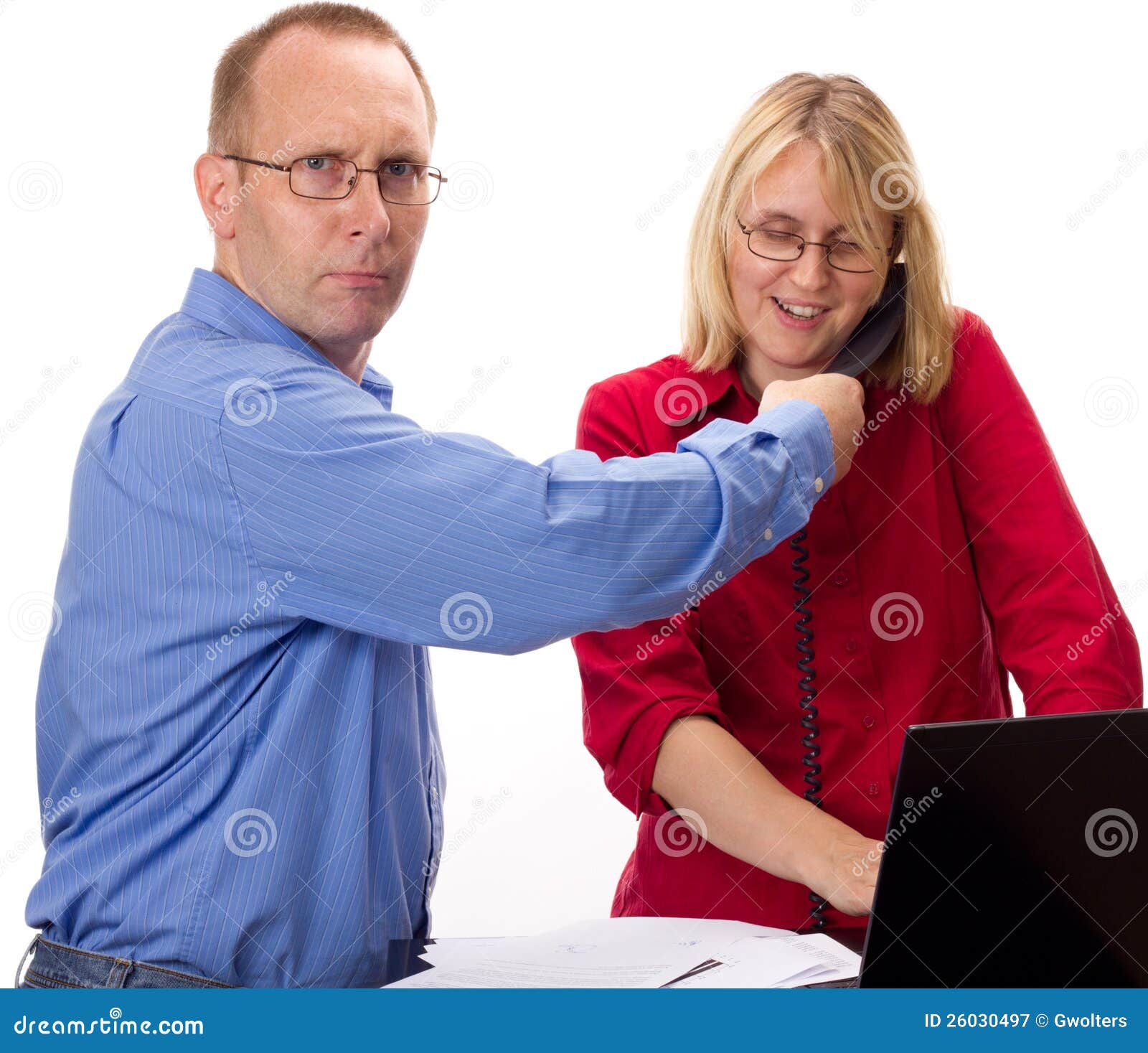 Two Business People Working Stock Image - Image of misogyny, salary ...
