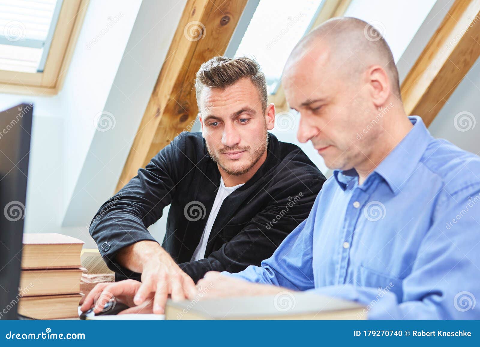 Two Business People are Working or Learning As a Team Stock Photo ...