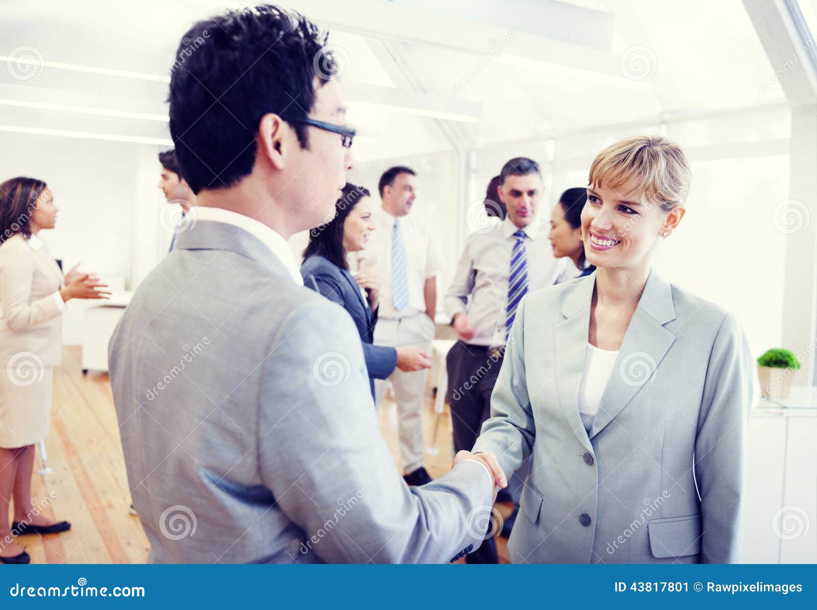 Two Business Person Handshaking in the Office Stock Image - Image of ...