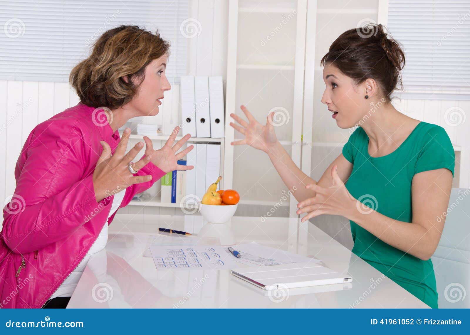 Two Business Woman Disputing in the Office Having Disagreement. Stock ...