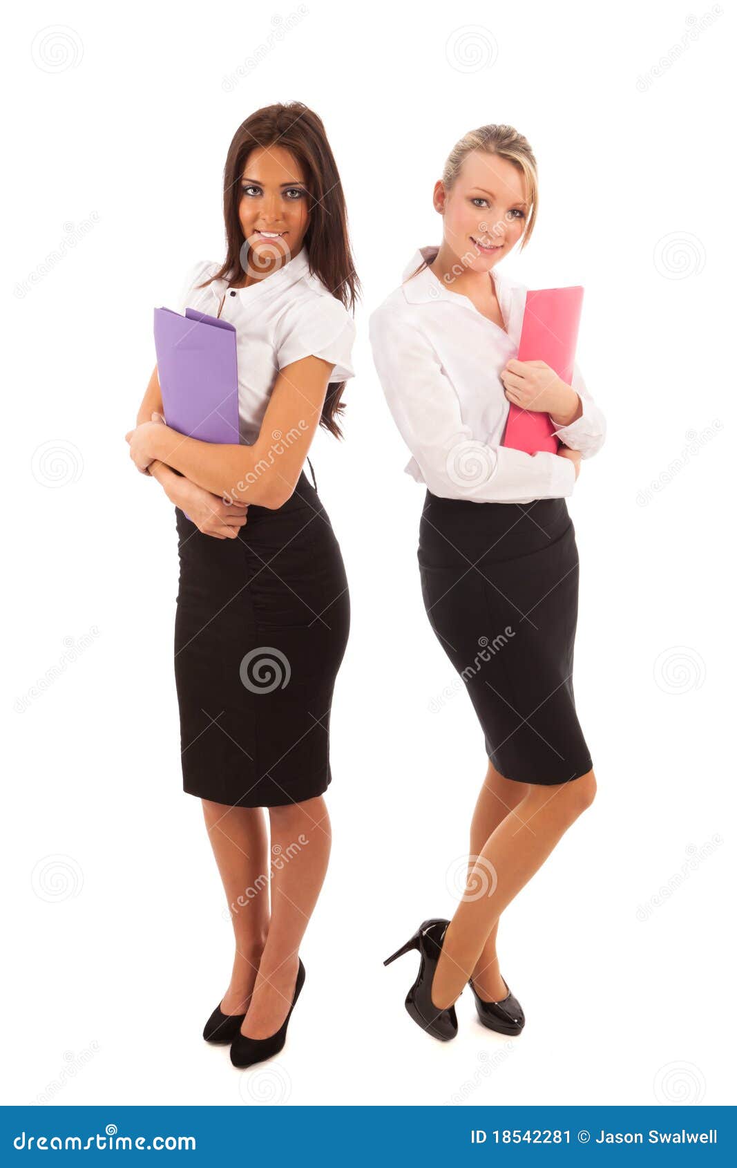 Two Business Women stock image. Image of white, document - 18542281