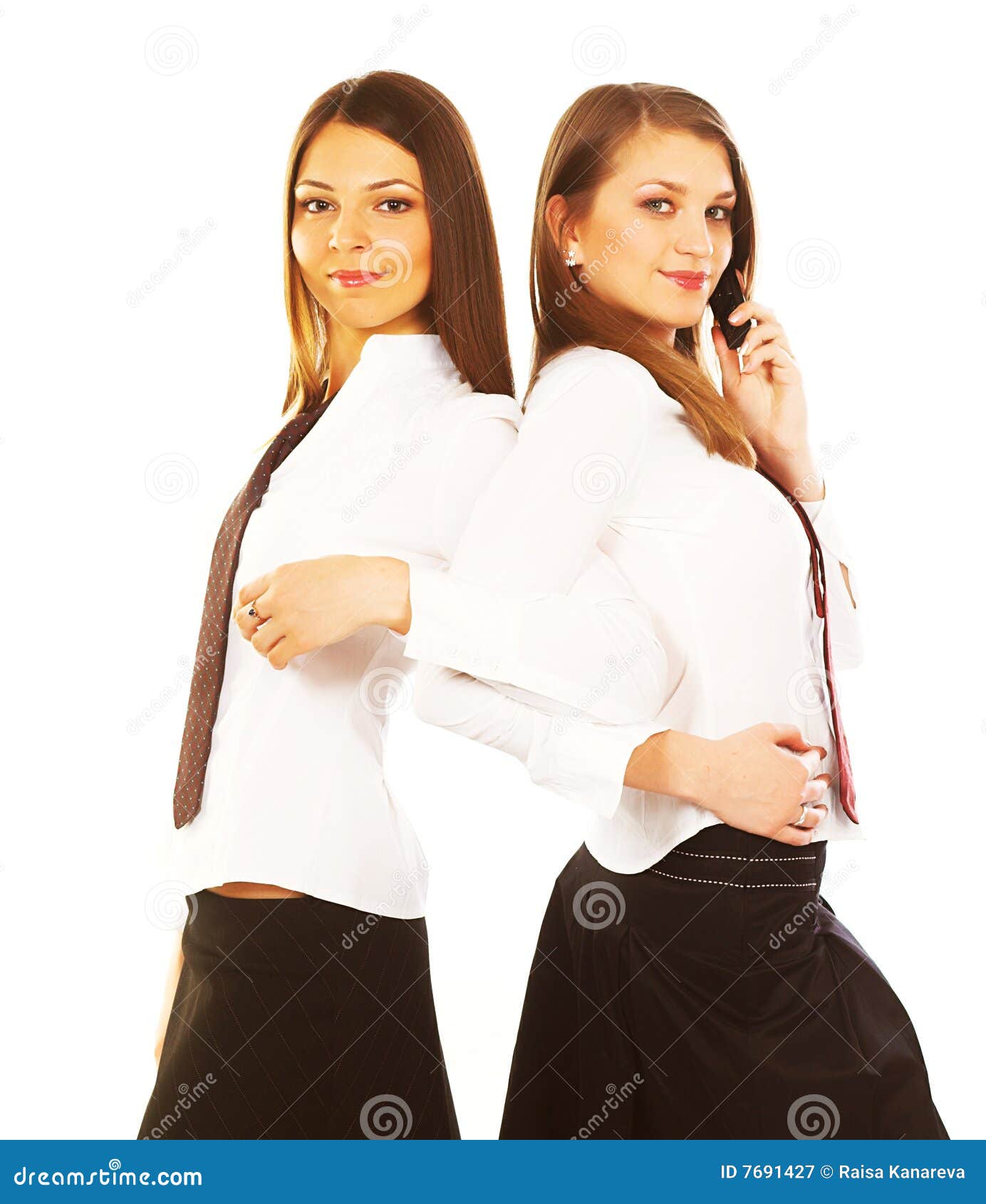 Two business women stock image. Image of attractive, girl - 7691427