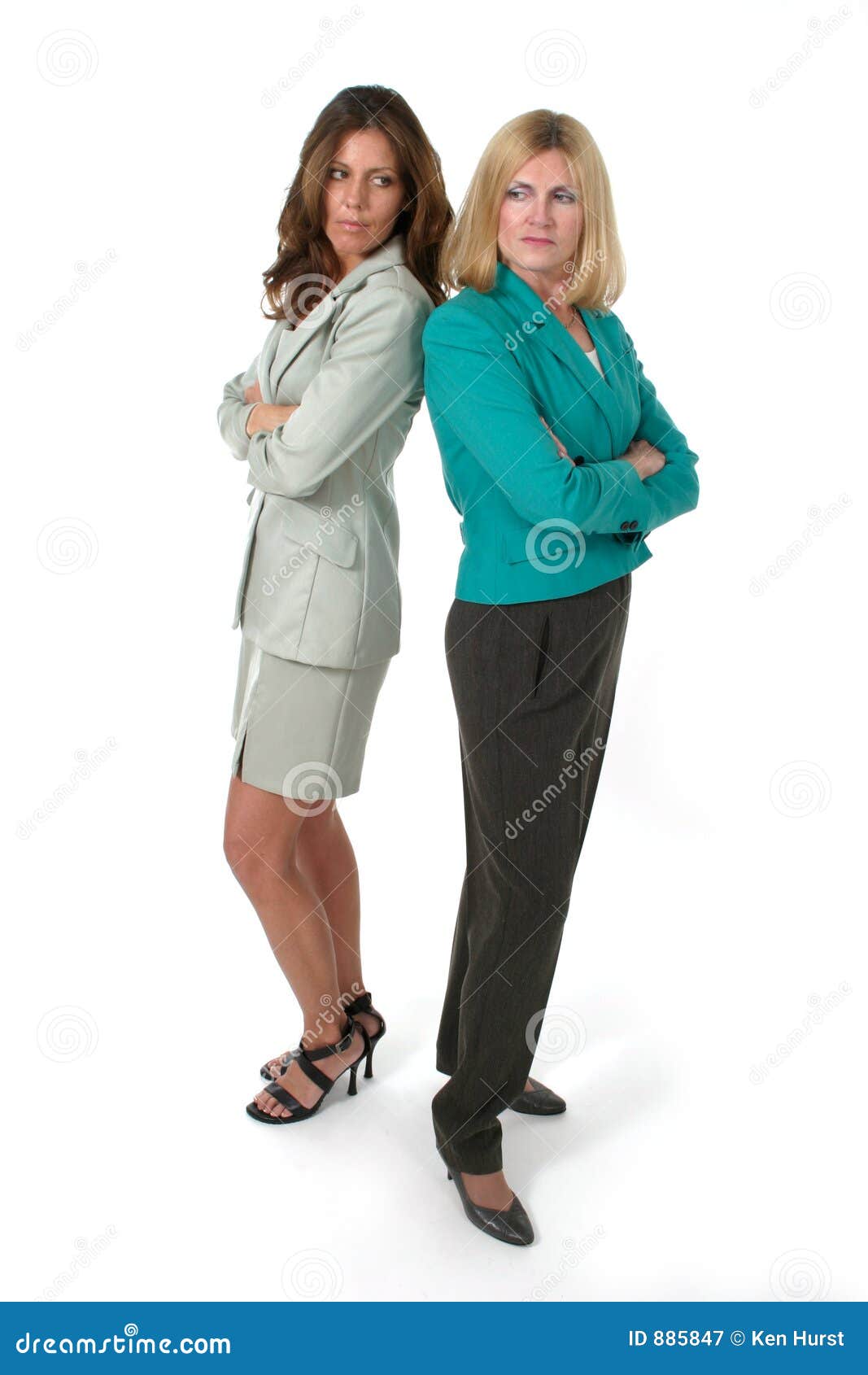Two Business Women Back To Back Stock Image - Image of smart, serious ...