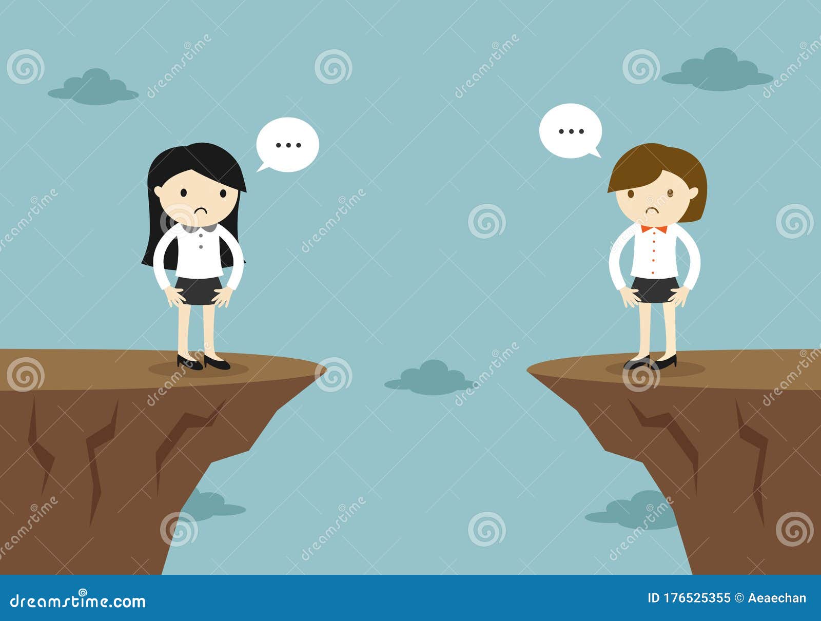 Two Business Women Feeling Awkward while Seeing Each Other at Another ...